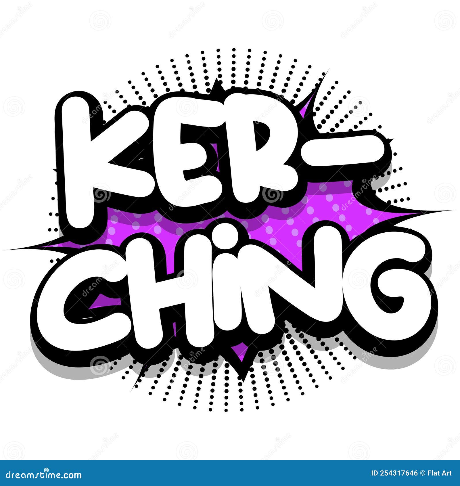 Ker-ching Comic Book Explosion Bubble Vector Illustration Stock Vector ...