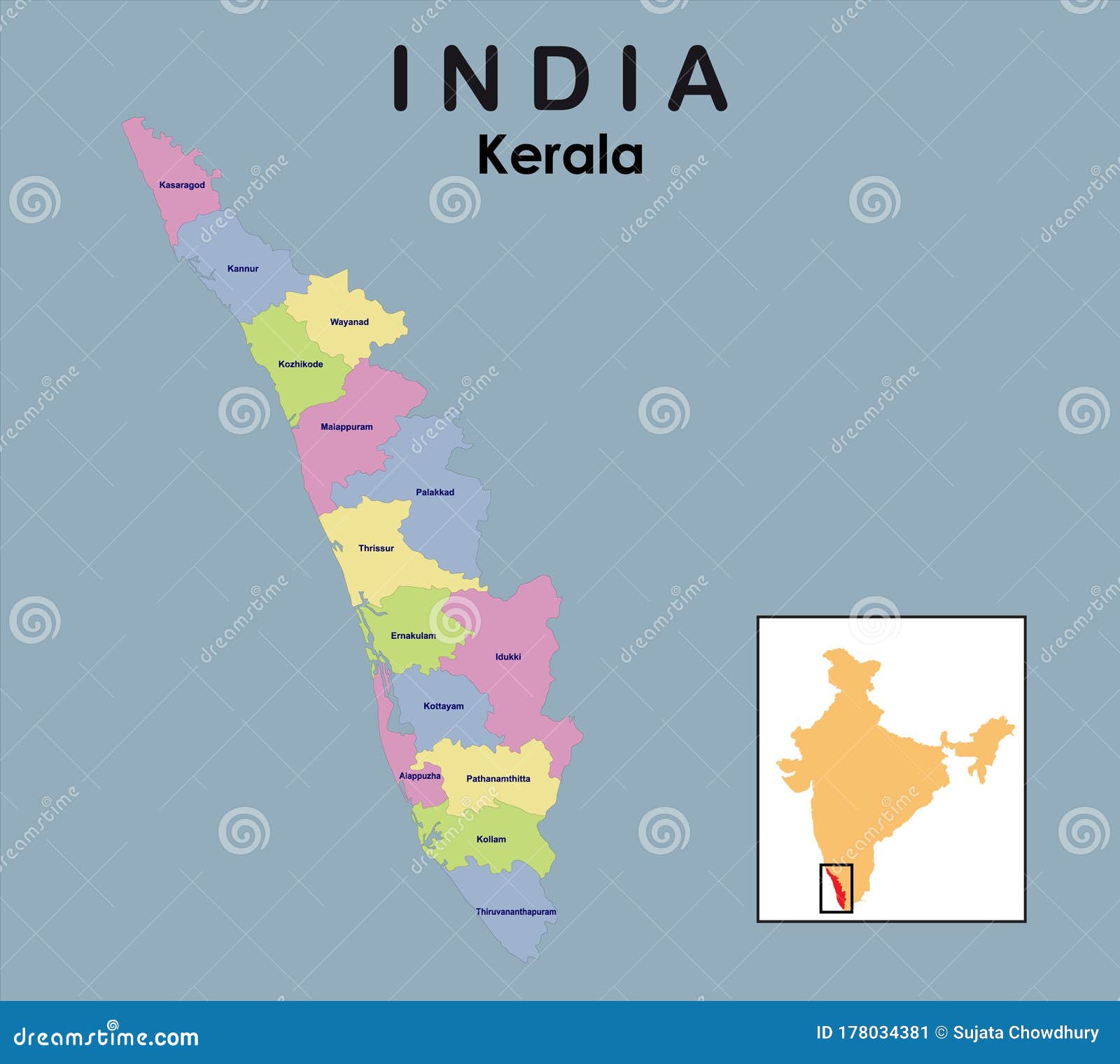 Kerala District Map in Colorful Design Vector Illustration Stock Vector ... Kerala District Map in Colorful Design Vector Illustration Stock Vector ...