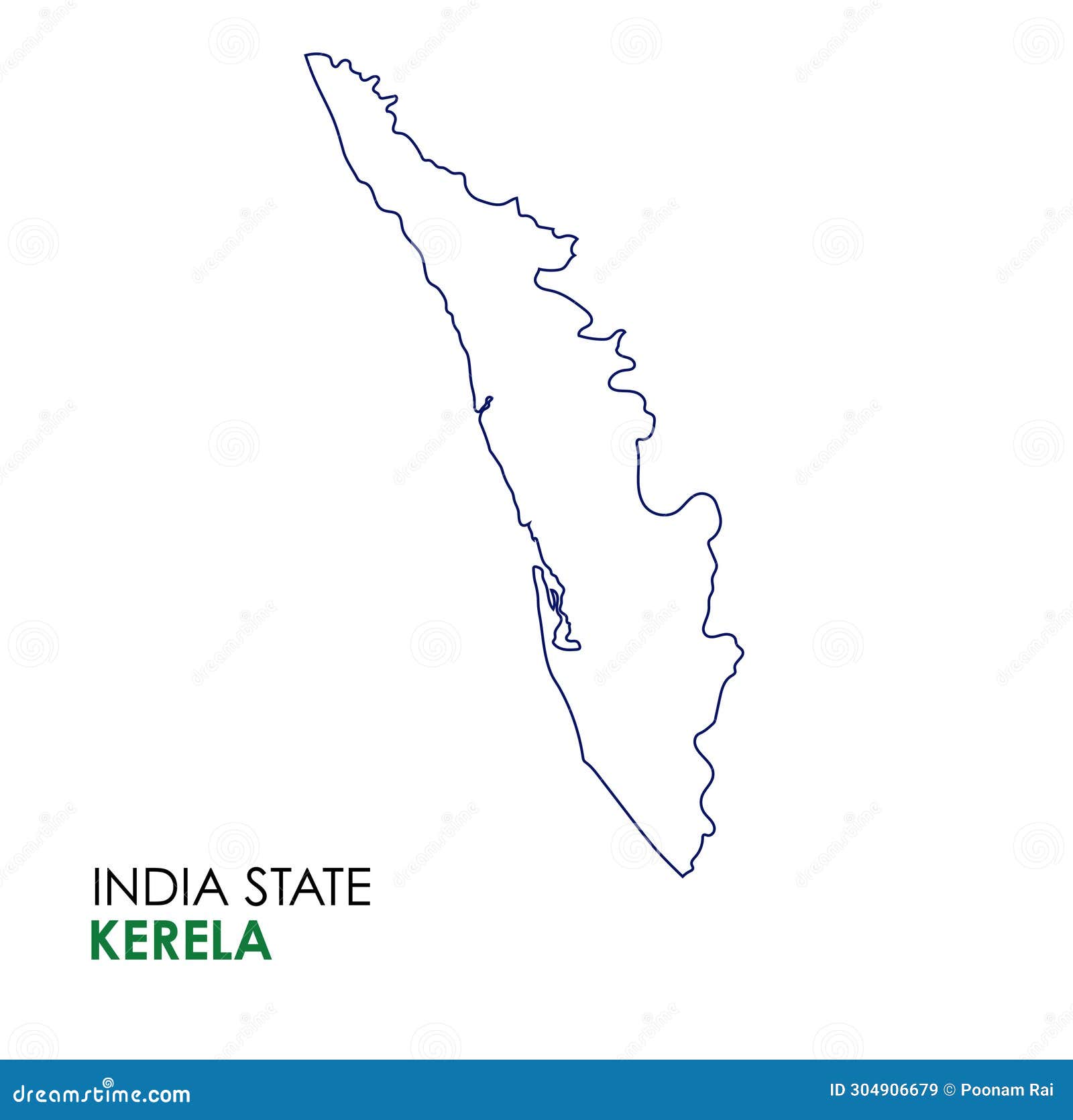 Kerala Map Of Indian State. Kerala Map Vector Illustration. Kerala ...