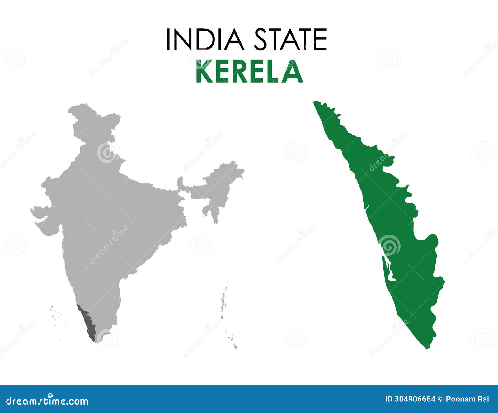 Kerala Map Of Indian State. Kerala Map Vector Illustration. Kerala ...