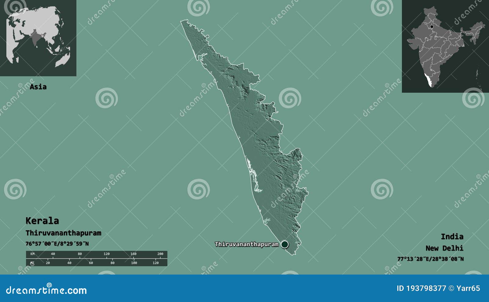 Kerala, State of India,. Previews. Administrative Stock Illustration ...