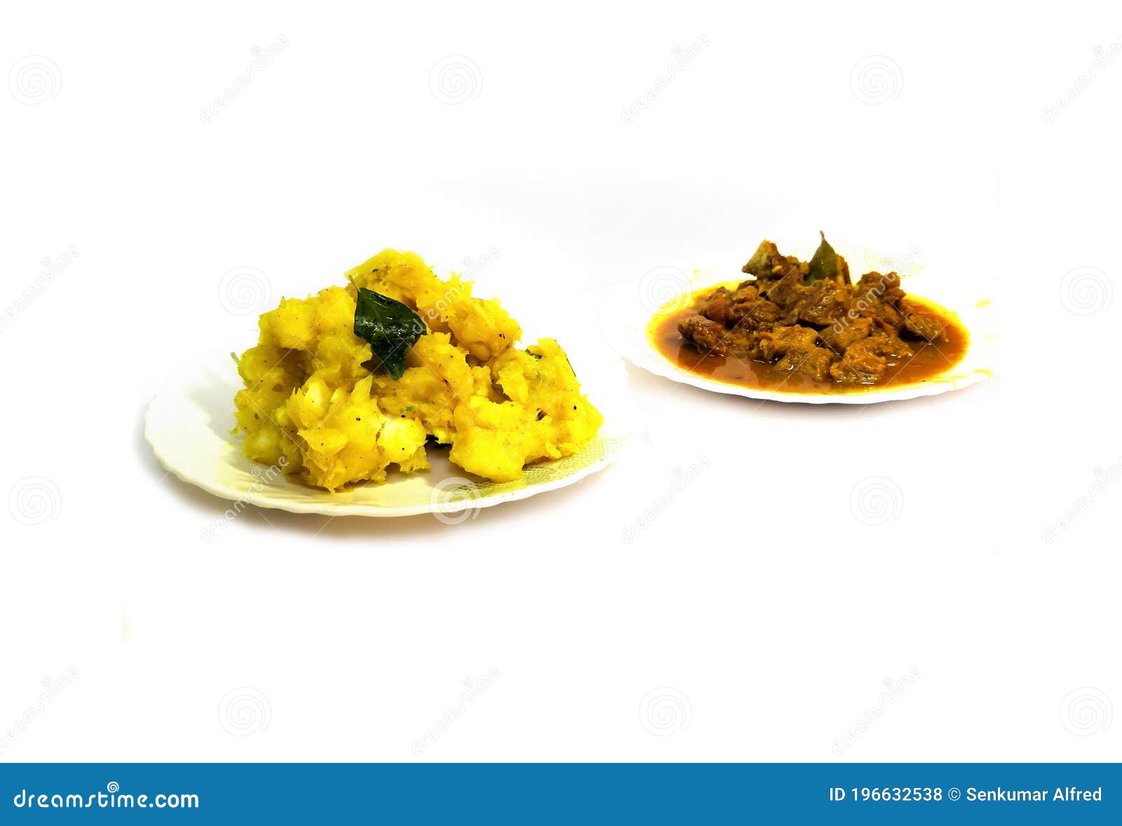 Kerala Style Cooked Tapioca and Beef Curry Stock Photo - Image of food ...