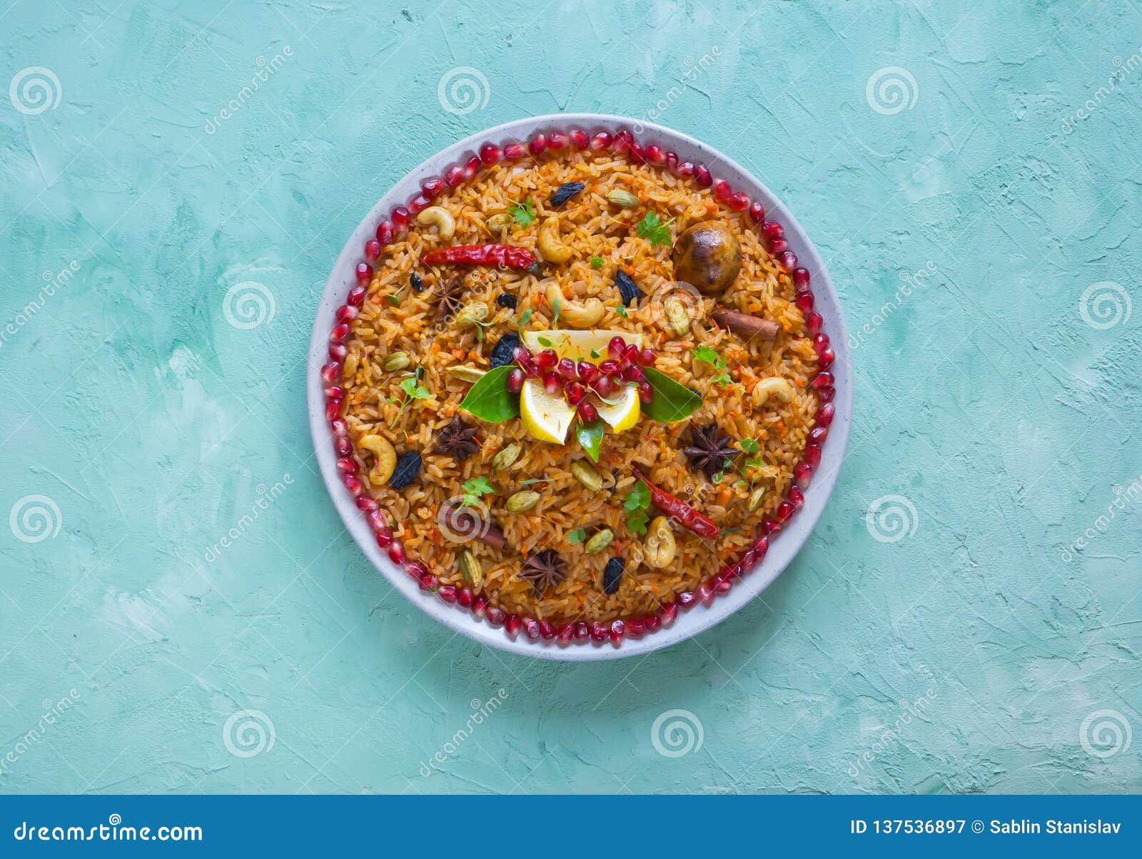 Kerala Vegetable Biryani, Vegetarian Dish,Top View Stock Image - Image ...