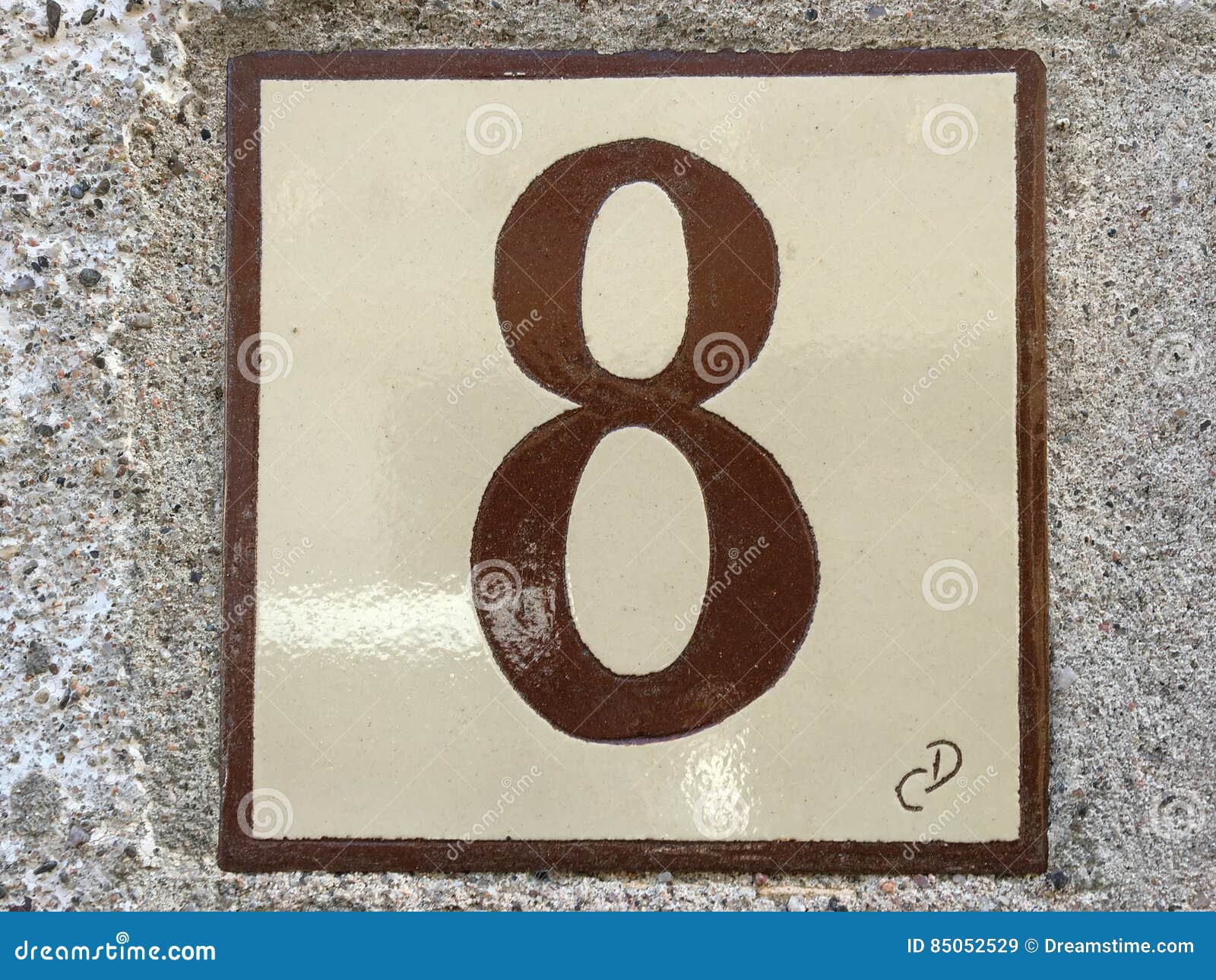 Keramische Tegel Met Nummer Acht 8 Stock Afbeelding - Image of tegel ...