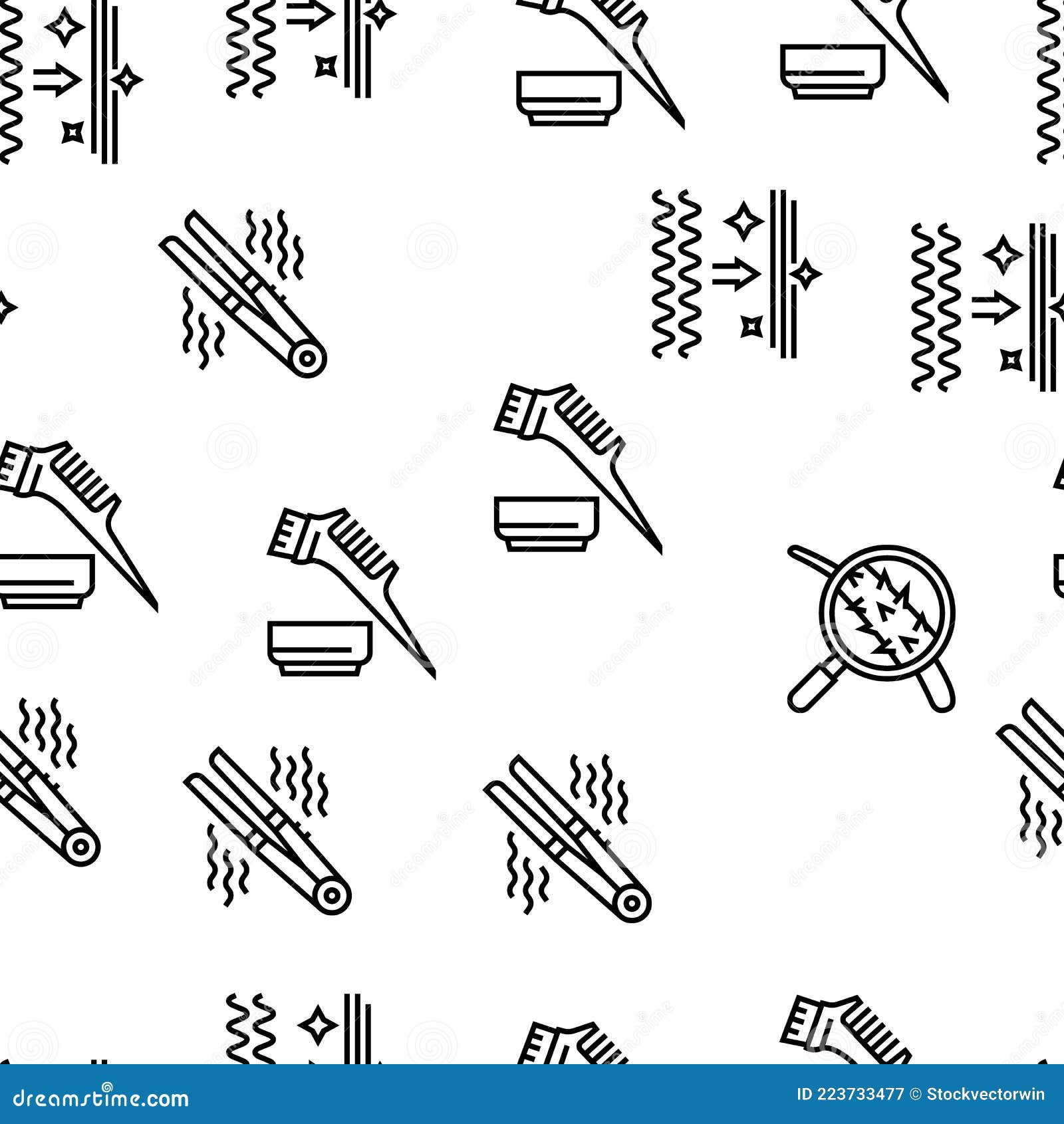 Keratin Hair Procedure Vector Seamless Pattern Stock Vector ...