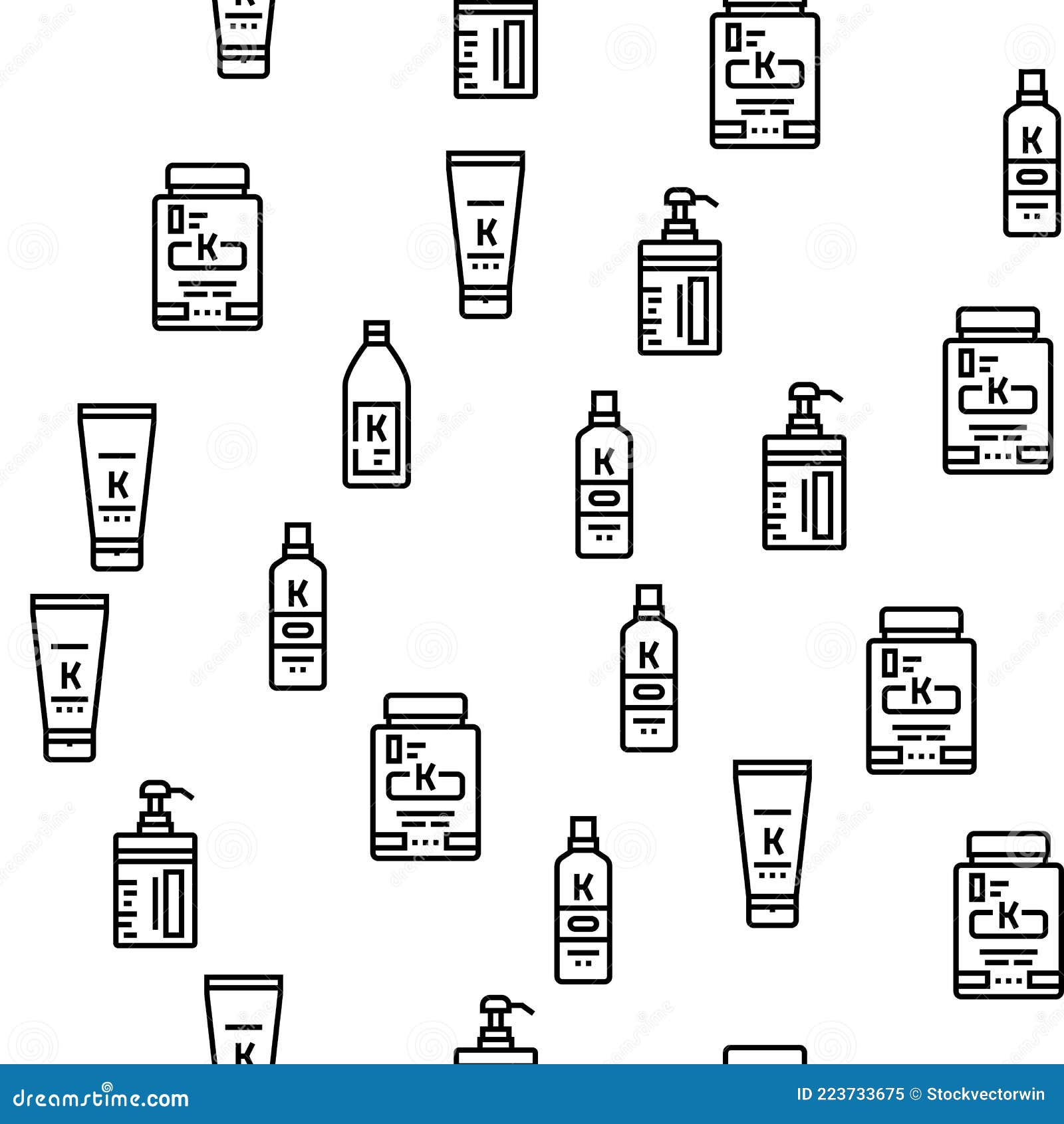 Keratin Hair Procedure Vector Seamless Pattern Stock Vector ...