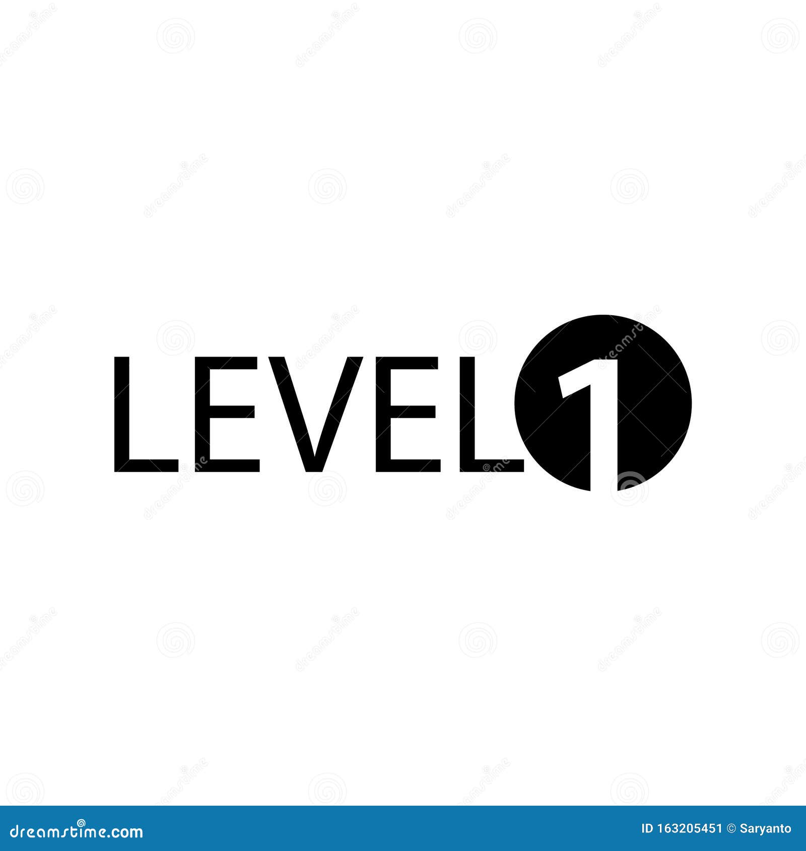 Level 1 Button. Flat Design Stock Vector - Illustration of concept ...