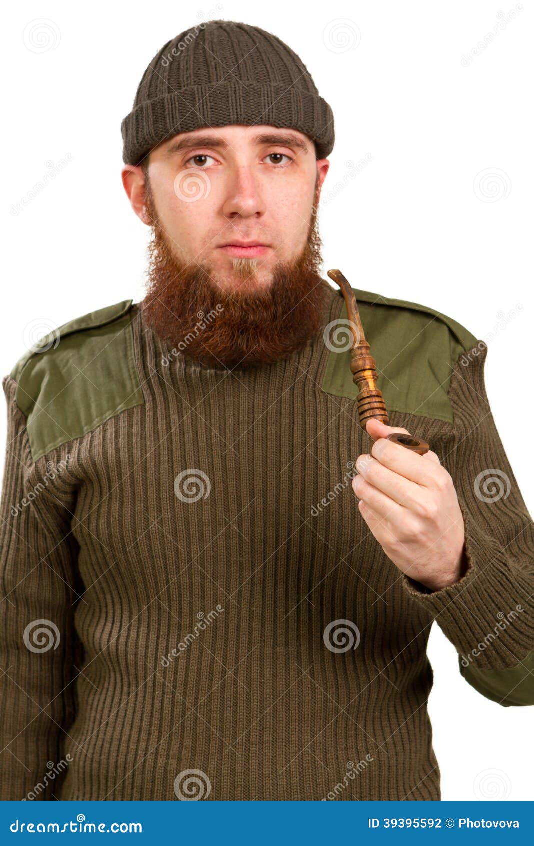 Kerel die een pijp roken stock foto. Image of bruin, kerel - 39395592