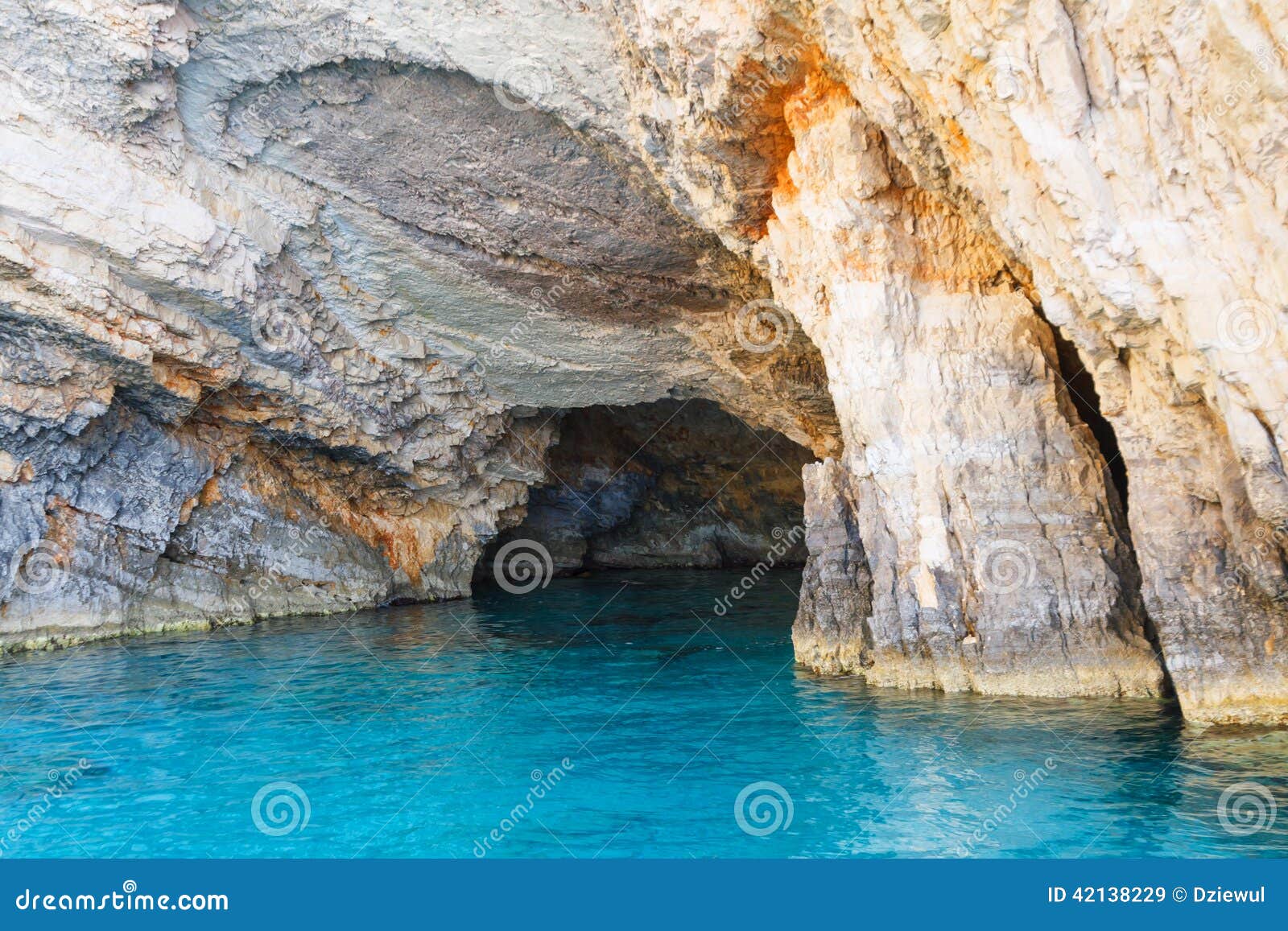 Keri caves on Zakynthos stock image. Image of cave, crystal - 42138229