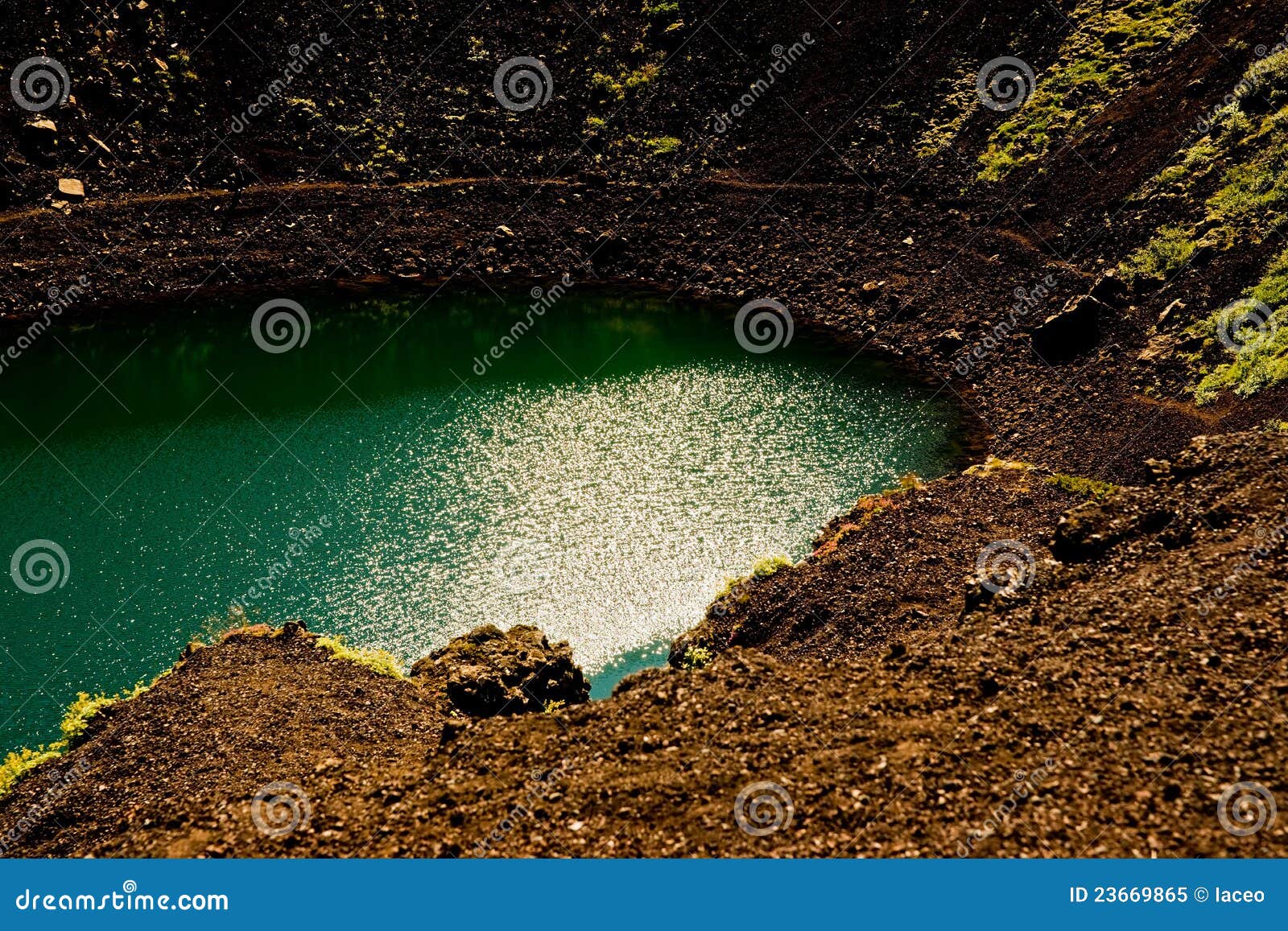 Kerio Volcano Crater Lake on Iceland. Stock Image - Image of eruption ...