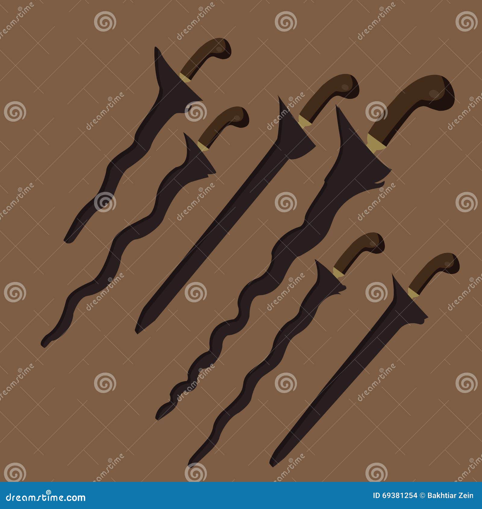 Kris Dagger Knife - Vector Art Royalty-Free Cartoon | CartoonDealer.com ...