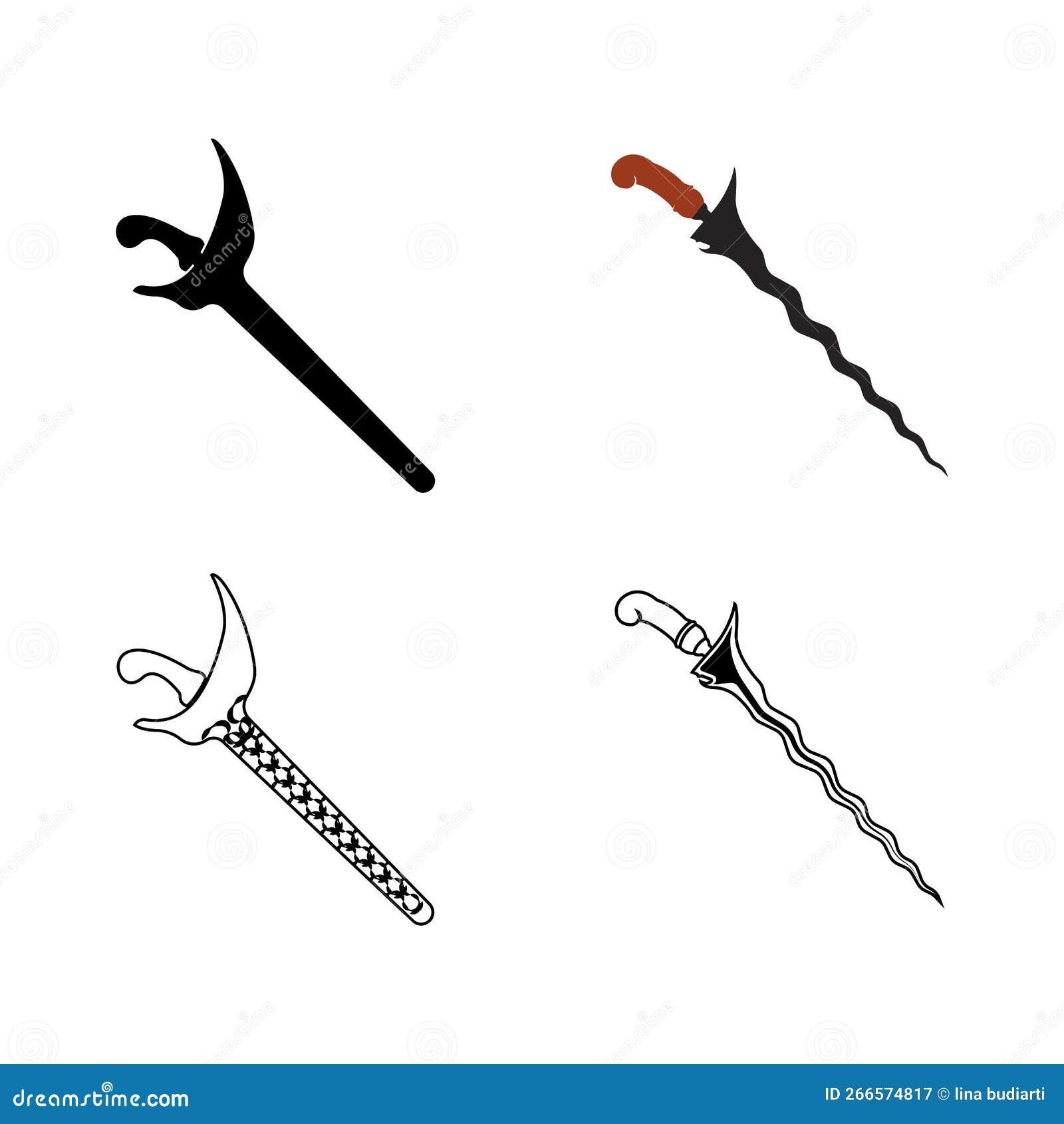 Keris vector icon stock vector. Illustration of heritage - 266574817