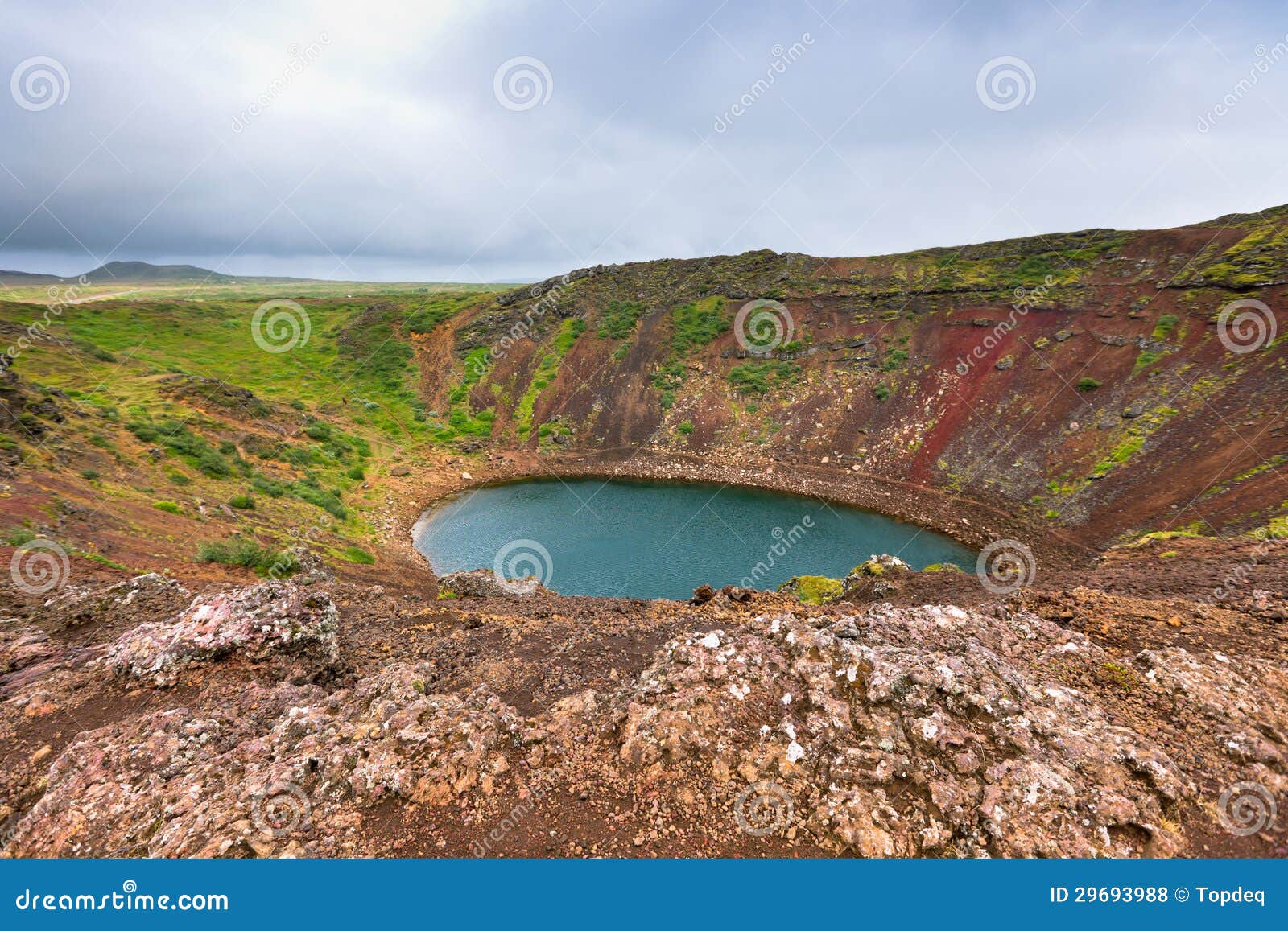Kerith Vulkan-Krater in Island Stockfoto - Bild von szenen, panoramisch ...