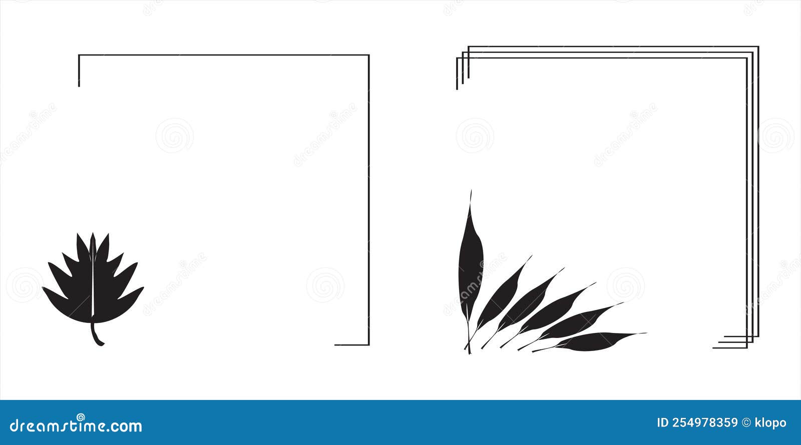 Design Frame with Freehand Leaf Drawing Elements Stock Vector ...