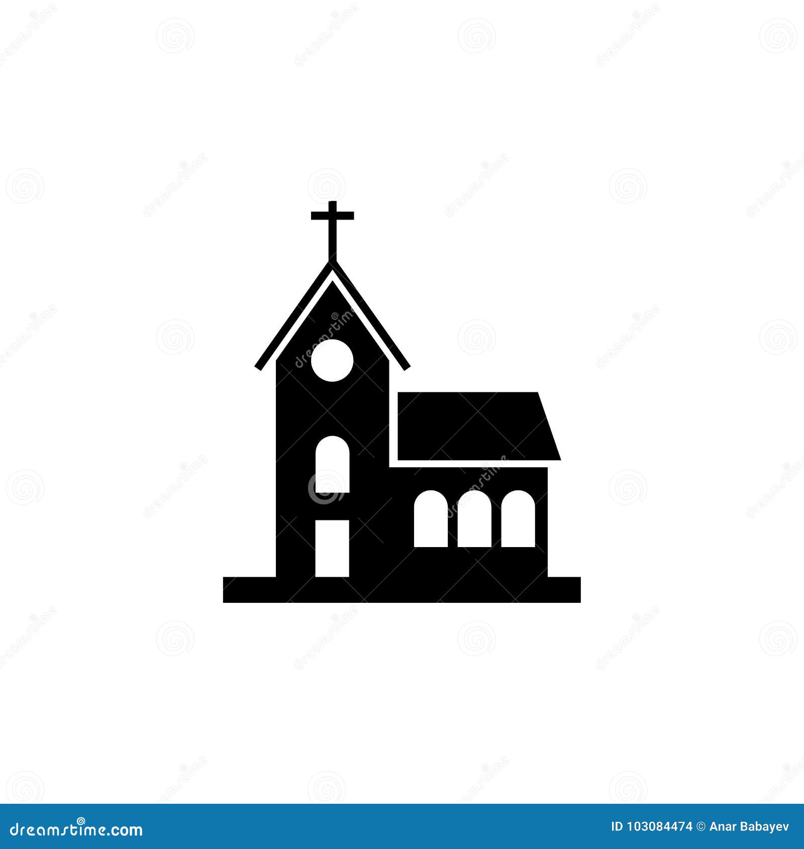 Kerk de bouwpictogram vector illustratie. Illustration of geïsoleerd ...