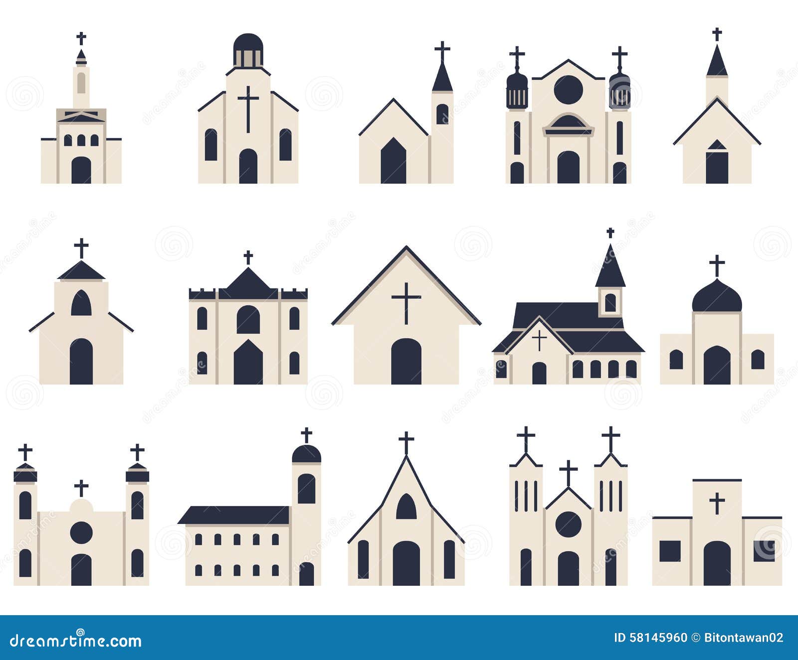 Kerk De Vector Van Het De Bouwpictogram Vector Illustratie ...