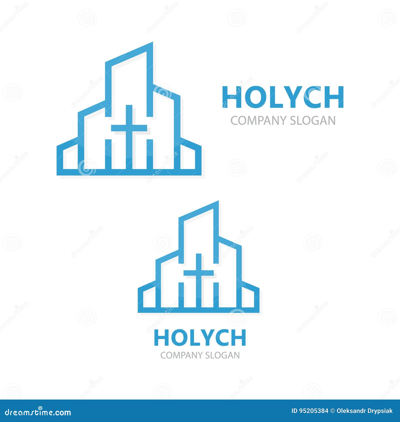 Kerk Logo Design stock illustratie. Illustration of christendom - 95205384