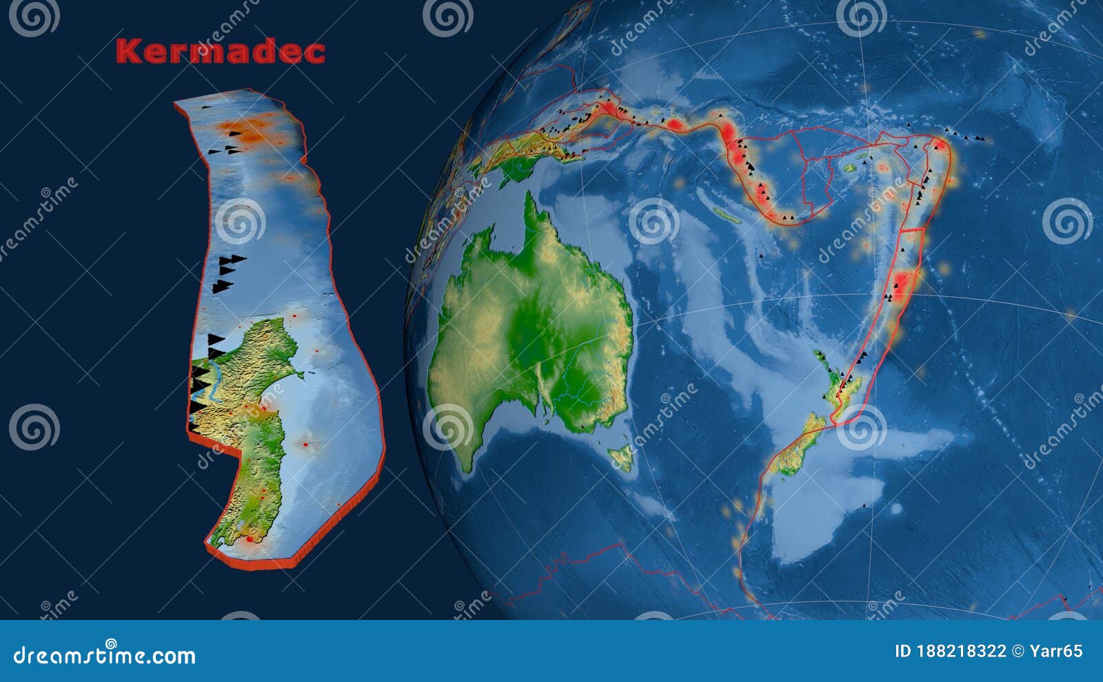 Kermadec Plate Described and Presented - Physical Stock Illustration ...