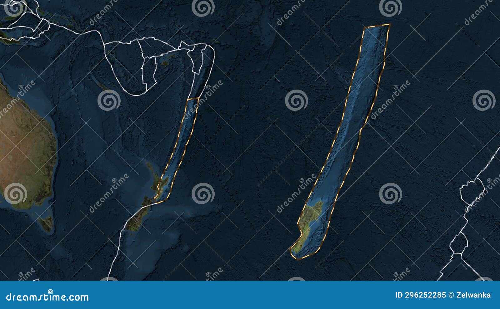 Kermadec Plate Extracted. Fahey. Satellite Stock Illustration ...