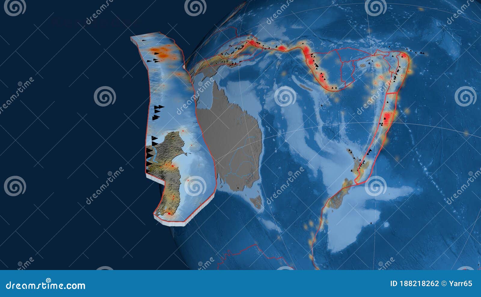 Kermadec Plate Presented - Topo and Bathy Stock Illustration ...