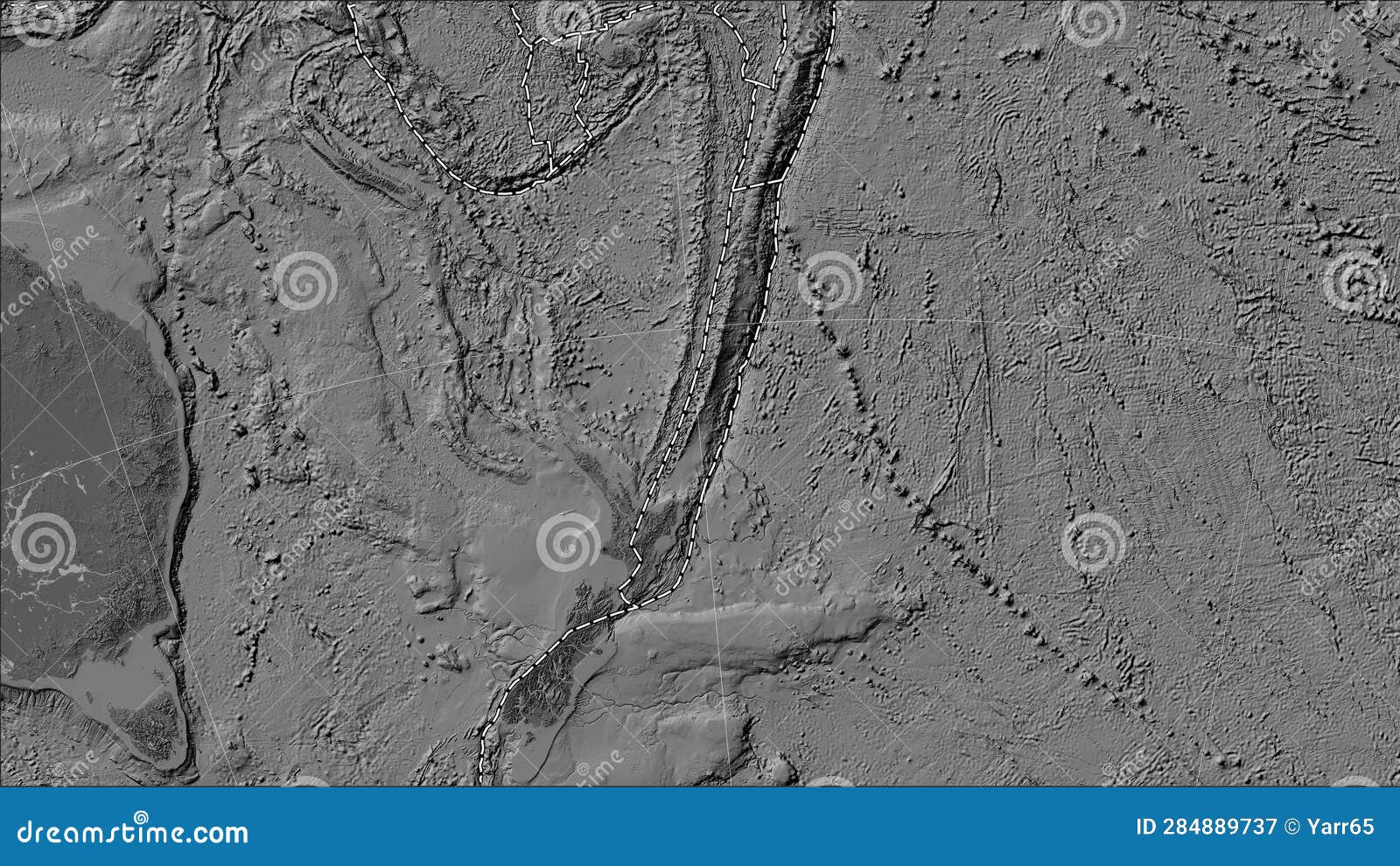 Kermadec Plate - Boundaries. Bilevel Map Stock Illustration ...