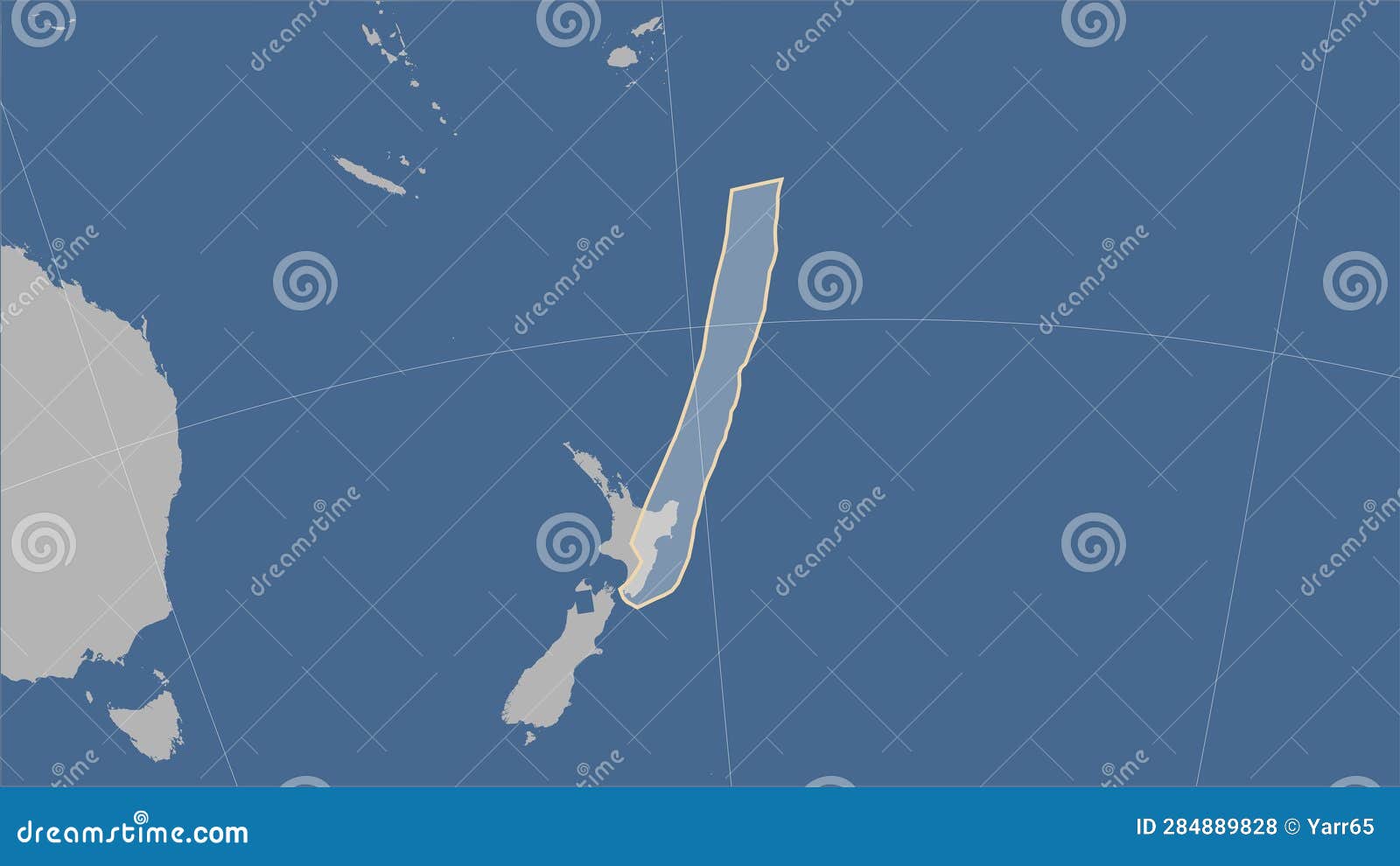 Kermadec Tectonic Plate. Contour Map Stock Illustration - Illustration ...