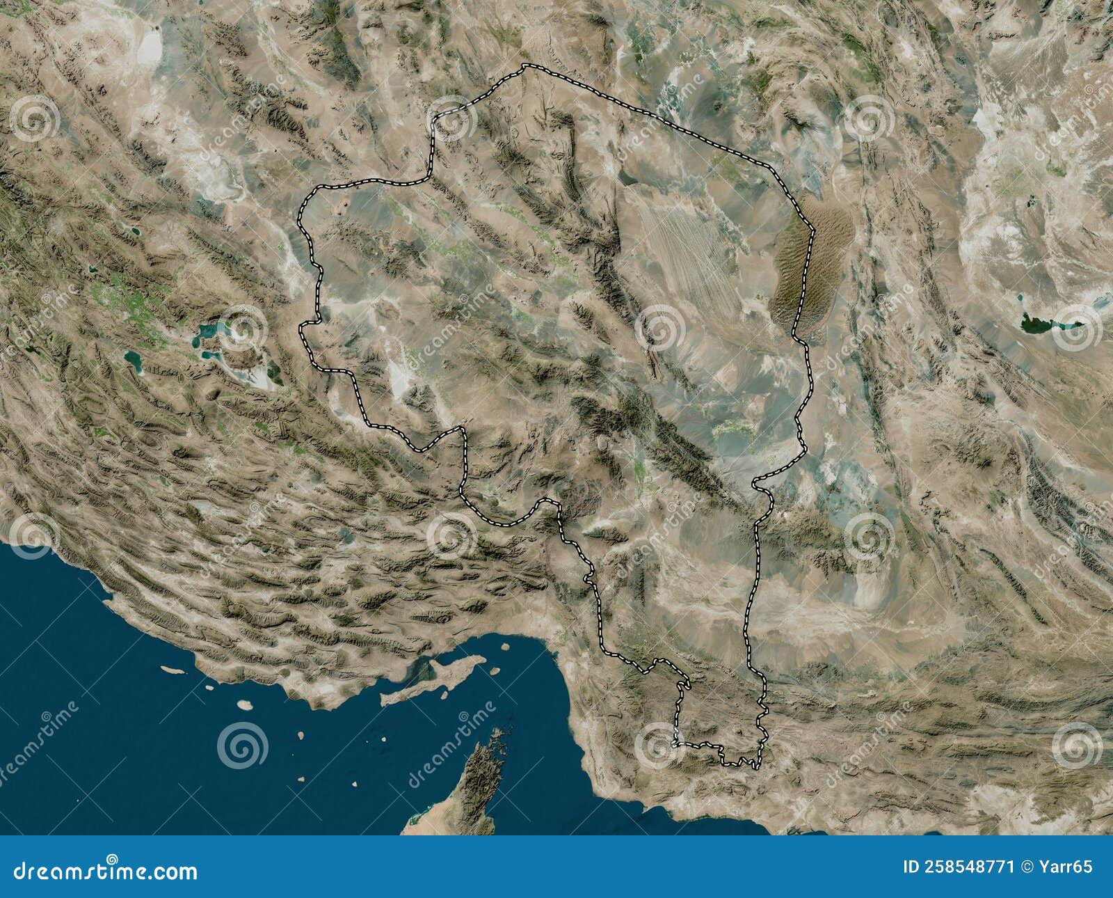 Kerman, Iran. High-res Satellite. No Legend Stock Image - Image of ...