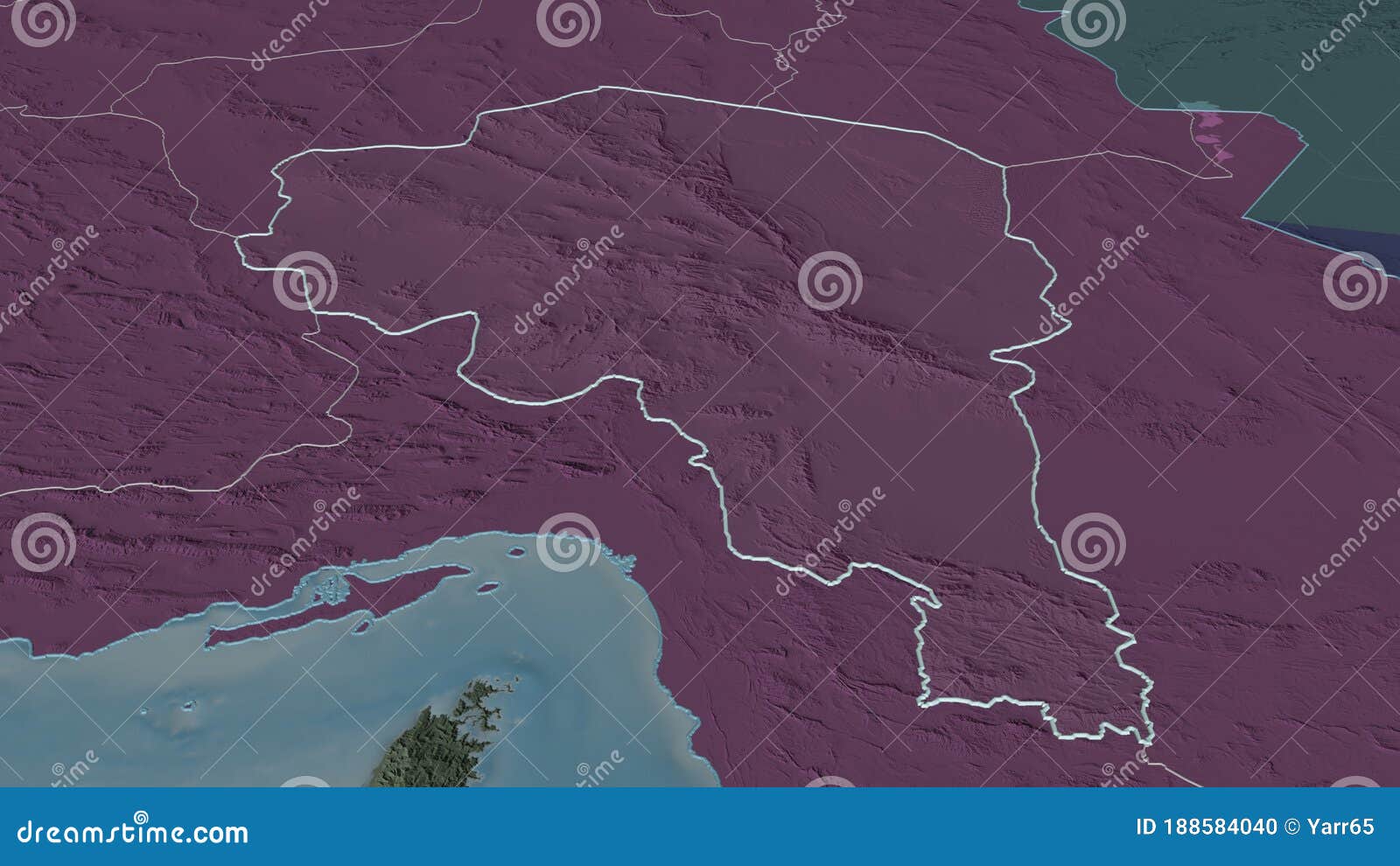 Kerman, Iran - Outlined. Administrative Stock Illustration ...