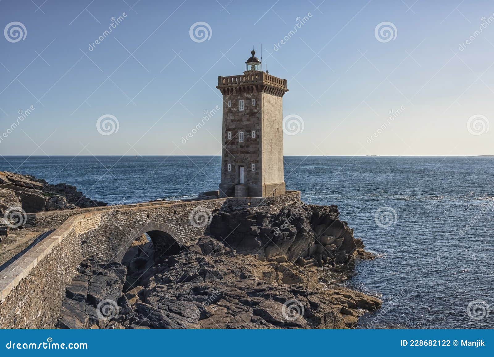 Kermorvan Lighthouse, Le Conquet, Bretagne, France Stock Photo ...