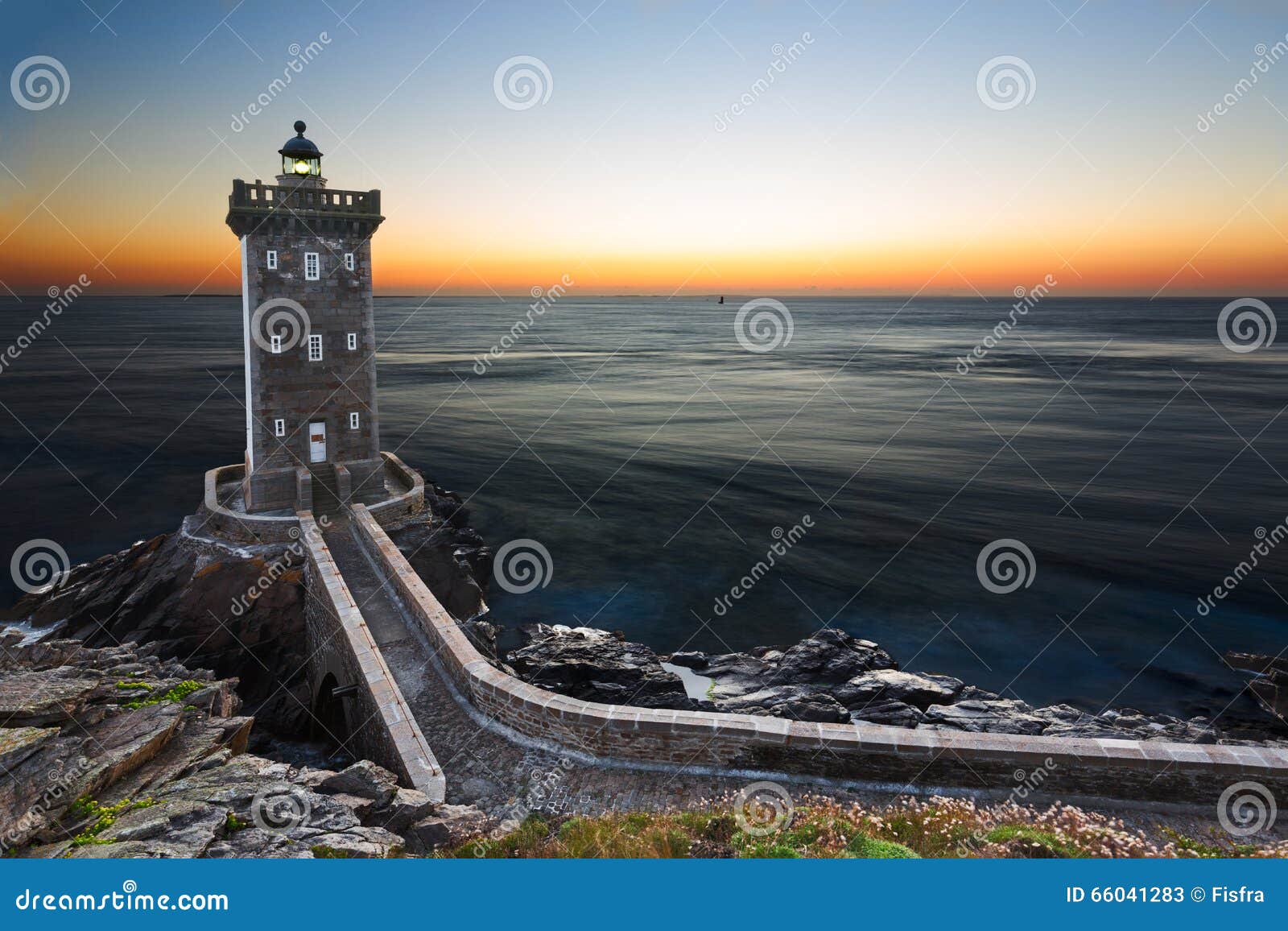 Kermorvan Lighthouse, Le Conquet, Bretagne, France Royalty-Free Stock ...