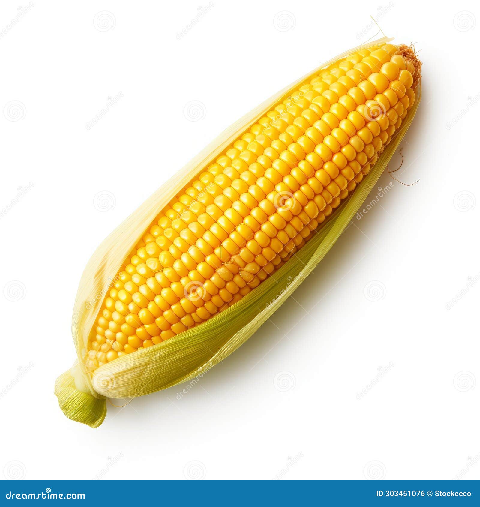 Close-up Corn Cob Image on White Background Stock Illustration ...