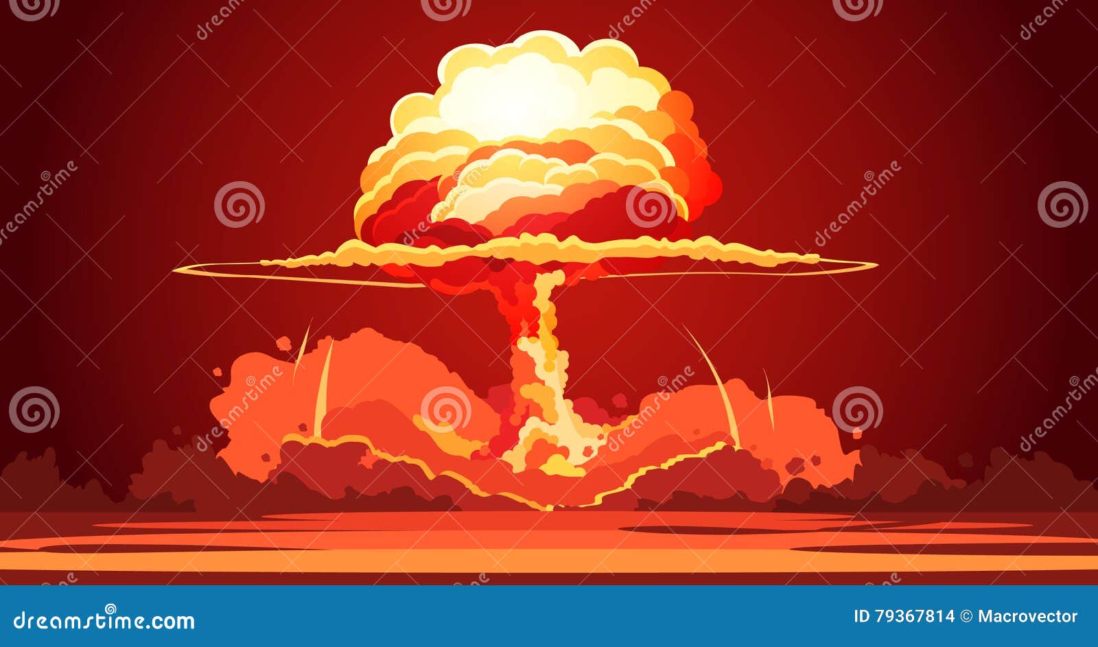 Kernexplosions-Atompilz-Retro- Plakat Vektor Abbildung - Illustration ...