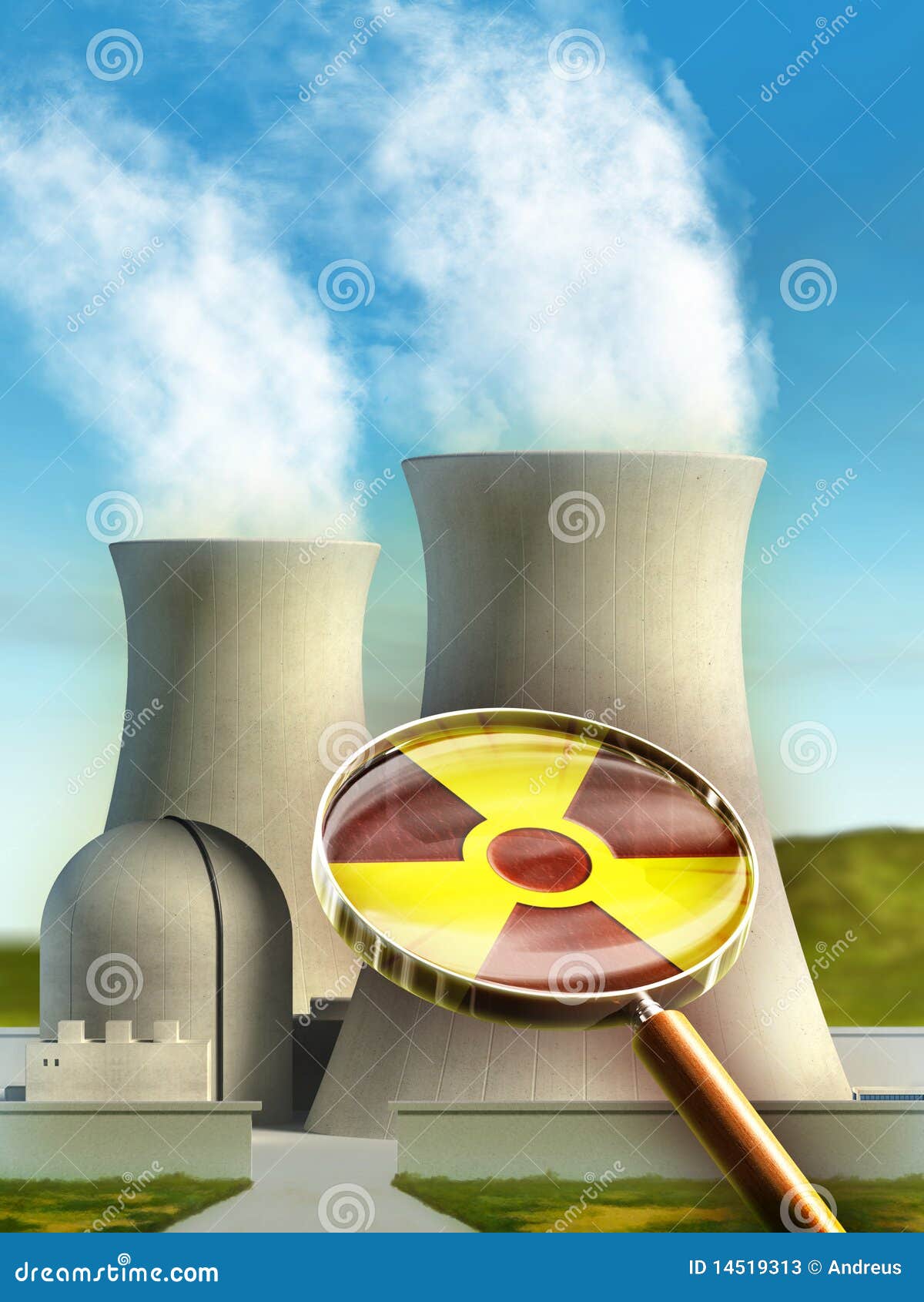 Kernkraft stock abbildung. Illustration von kamin, gefahr - 14519313