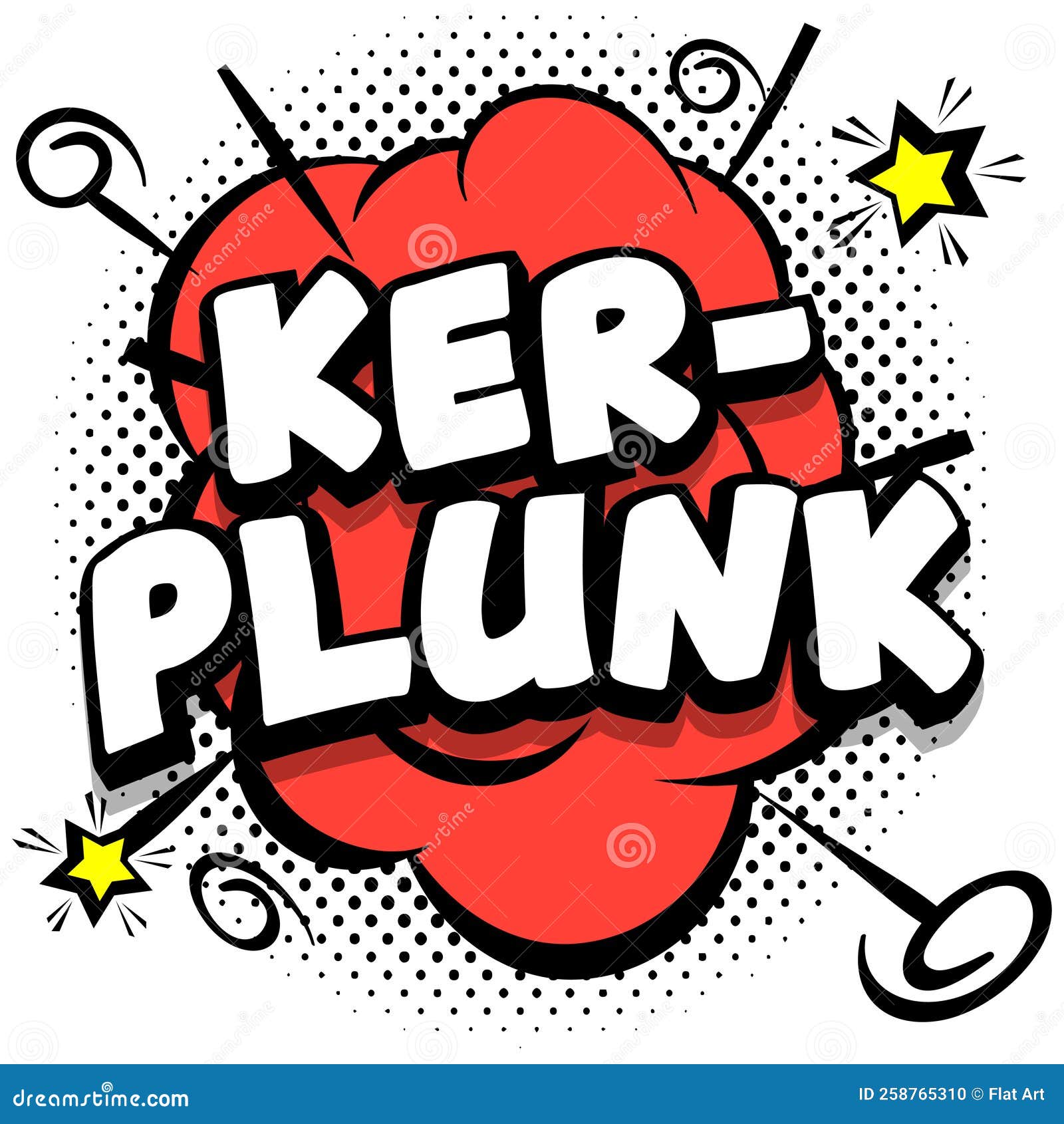 Kerplunk Comic Bright Template with Speech Bubbles on Colorful Frames ...