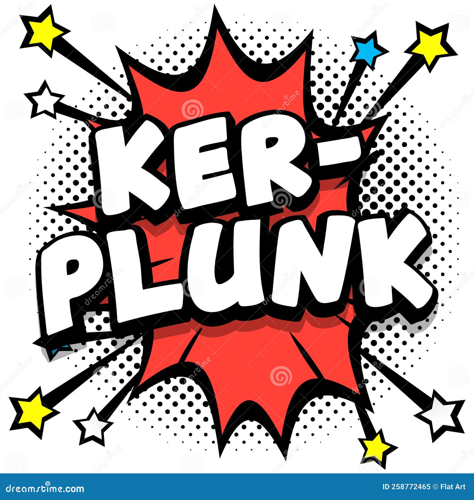 Kerplunk Pop Art Comic Speech Bubbles Book Sound Effects Stock Vector ...