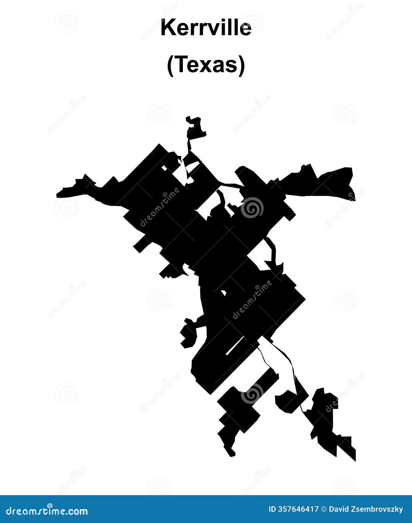 Kerrville outline map stock illustration. Illustration of kerrville ...