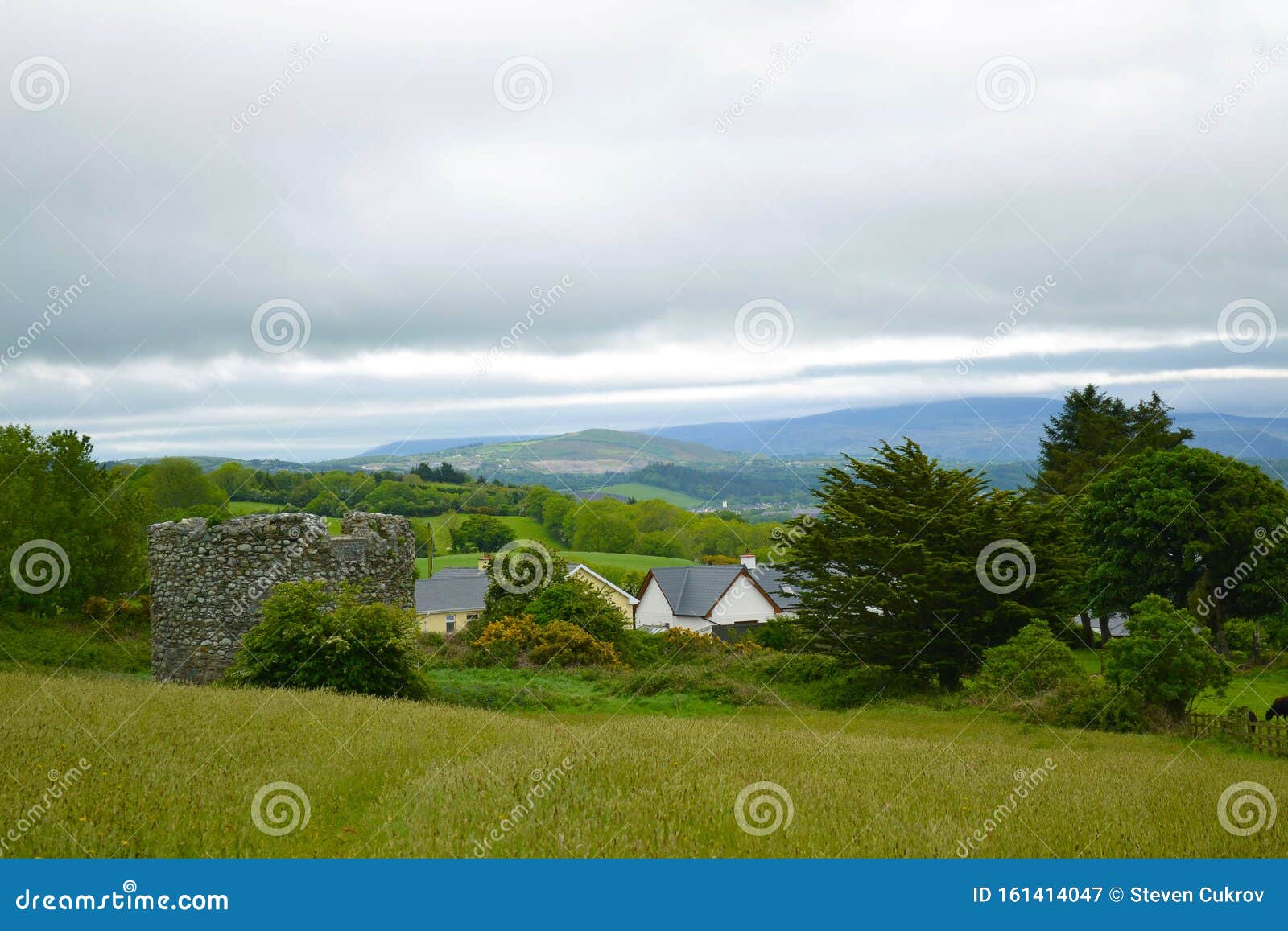 The Kerry Countryside, Ireland with Fields and Farms Stock Image ...