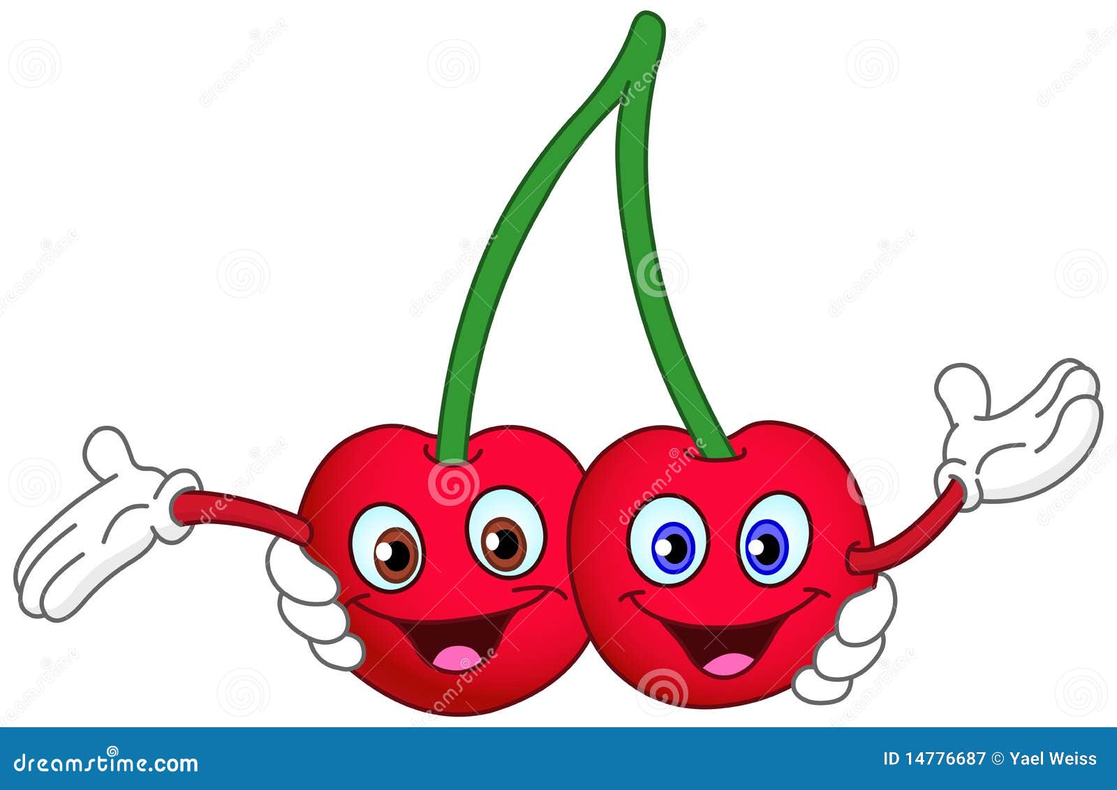 Kers vector illustratie. Illustration of gezicht, aanbiddelijk - 14776687