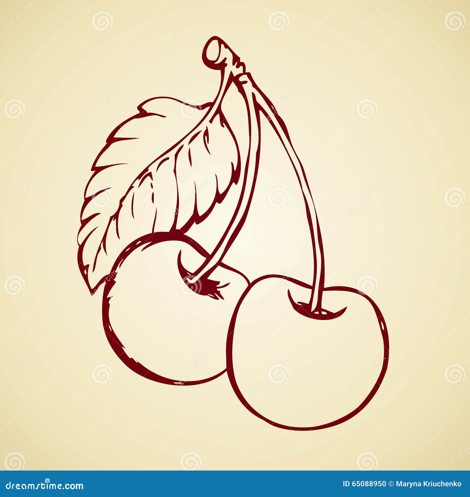 Kers Vector tekening vector illustratie. Illustration of pictogram ...