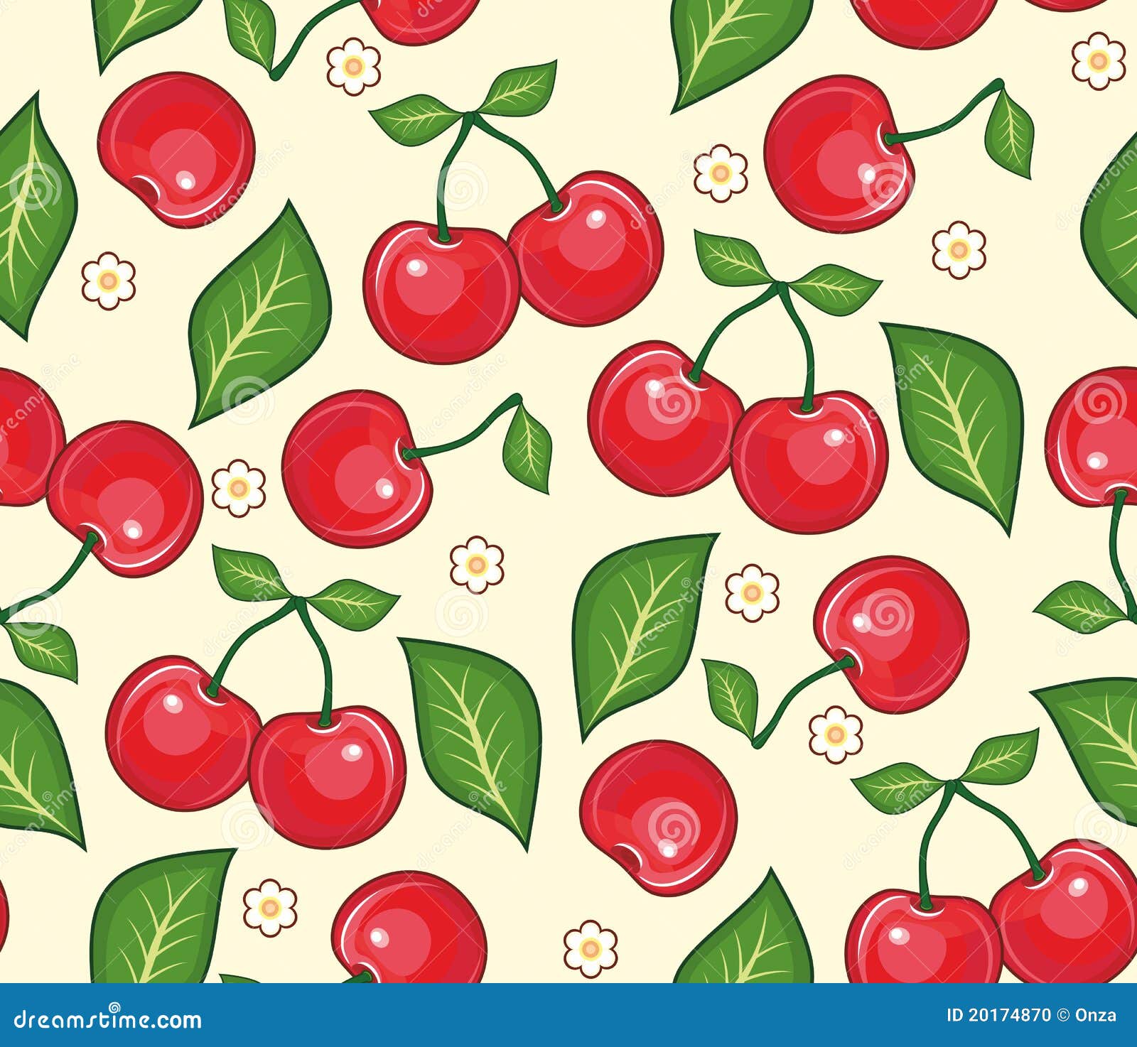 Kersen Achtergrond Fruit Naadloos Digitaal Papier, Fruit Achtergrond