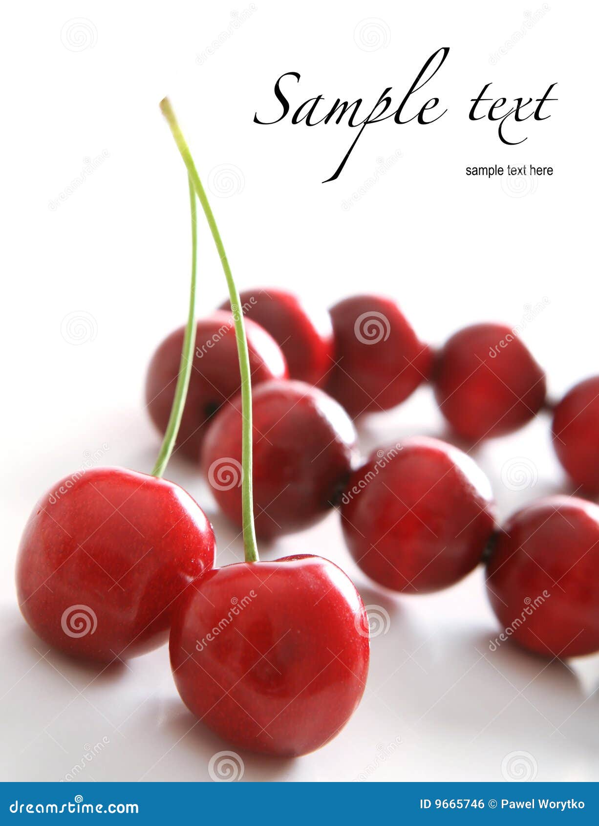 Kersen Op Witte Achtergrond Stock Foto - Image of ingrediënt, kers: 9665746