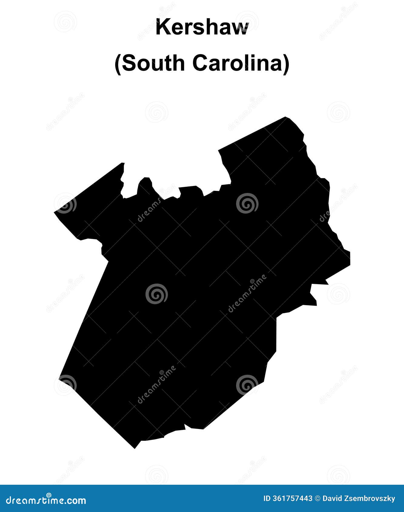 Kershaw outline map stock illustration. Illustration of shape - 361757443
