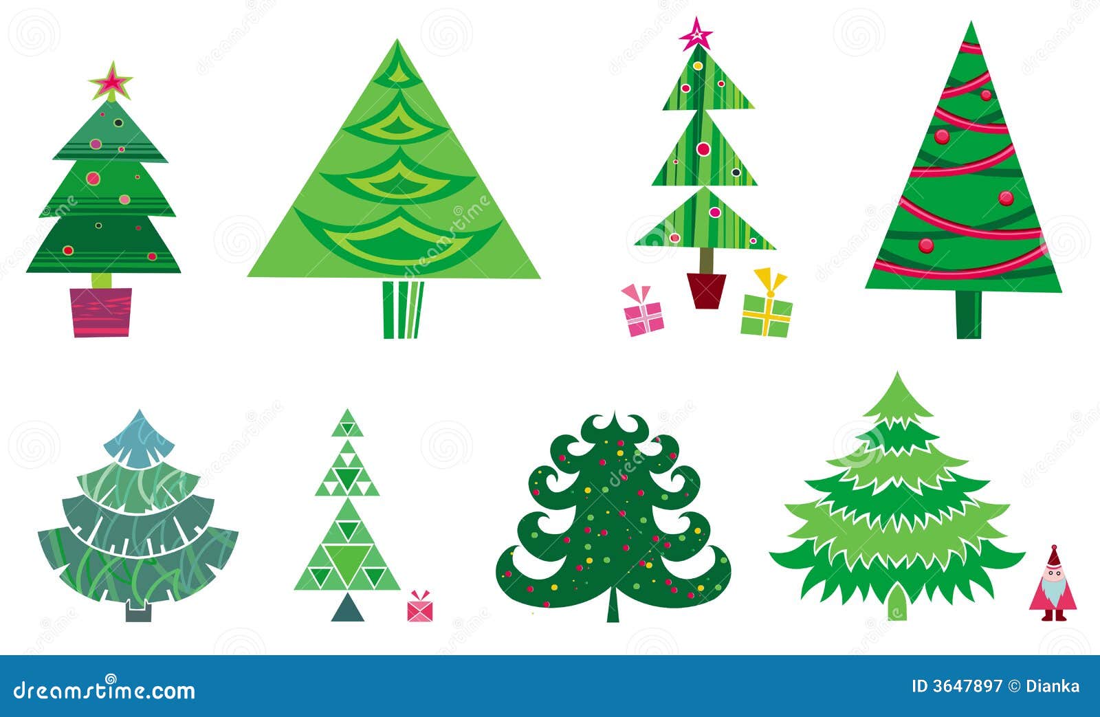 Kerstboom - Reeks Van Vector Vector Illustratie - Illustration of ...