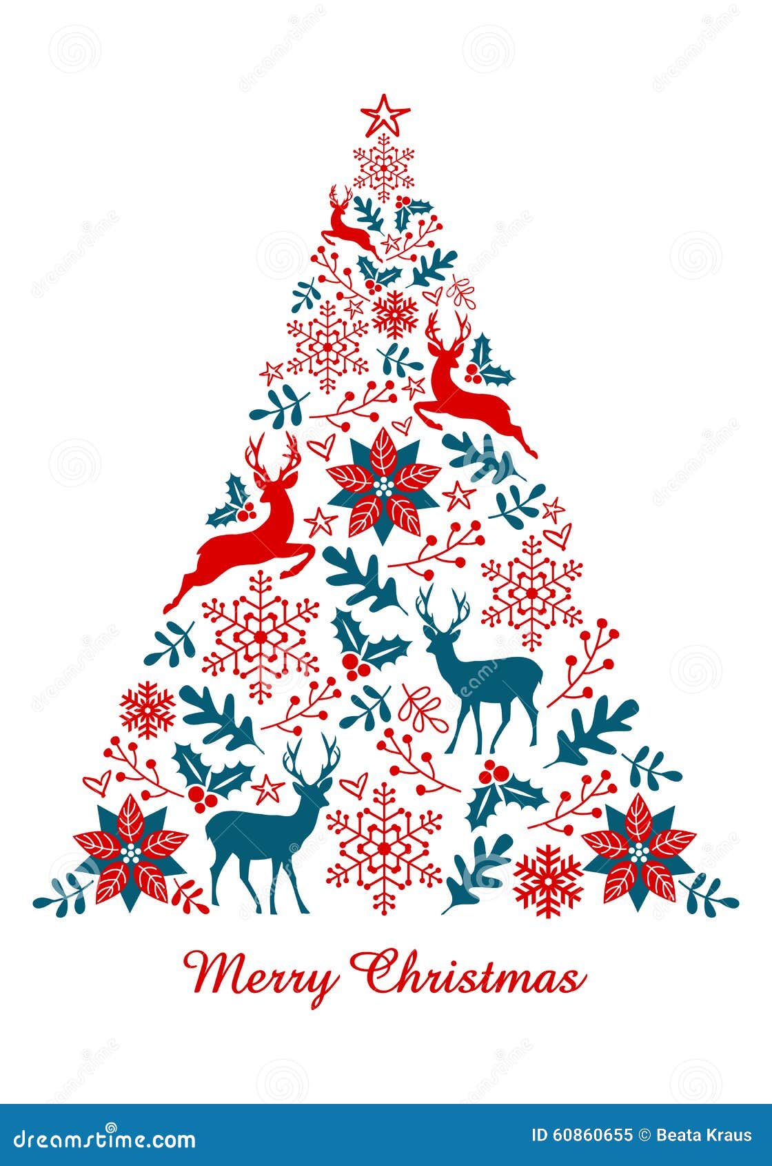 Kerstboom, vector vector illustratie. Illustration of vakantie - 60860655