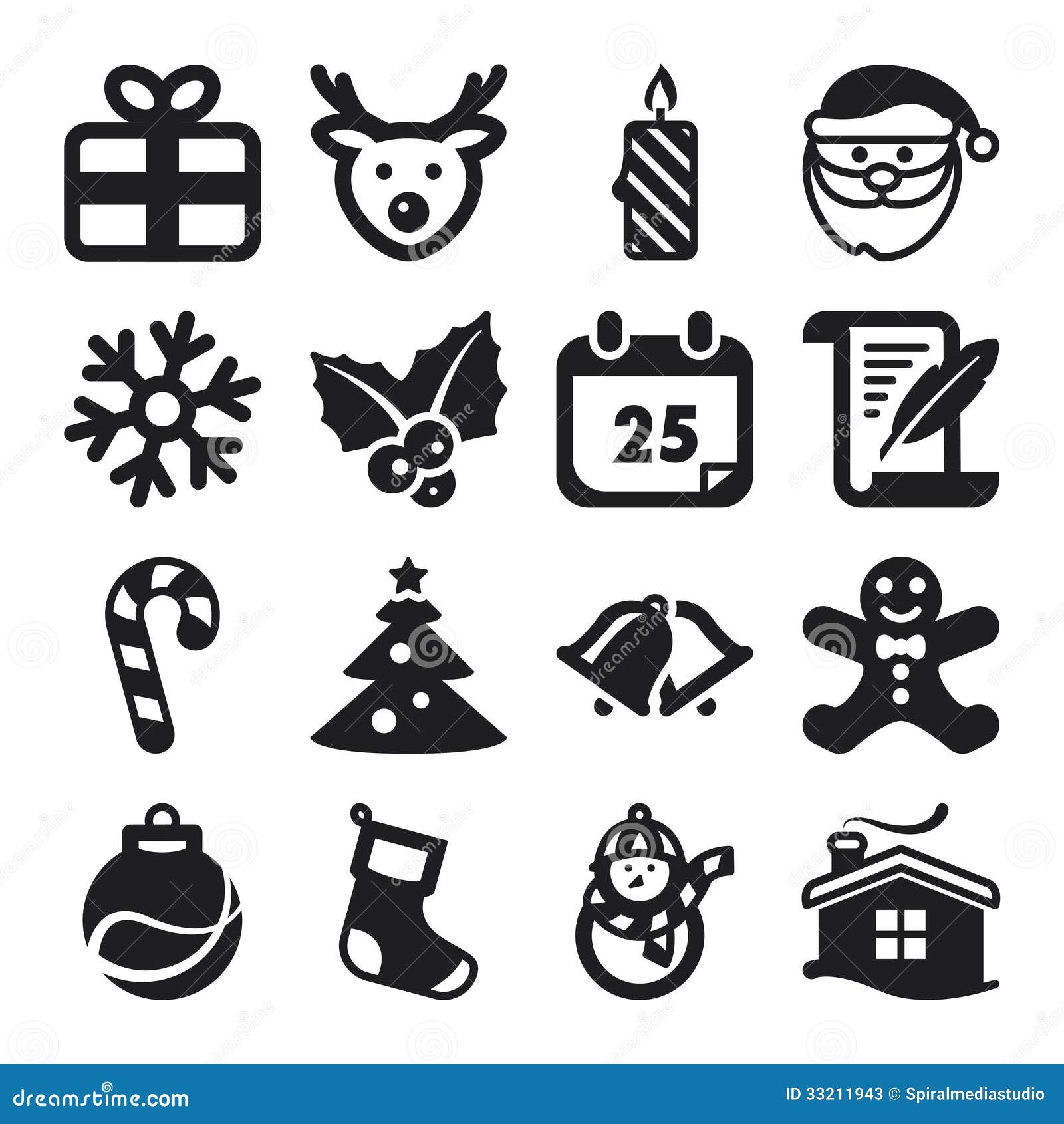 Kerstmis Vlakke Pictogrammen Vector Illustratie - Illustration of ...