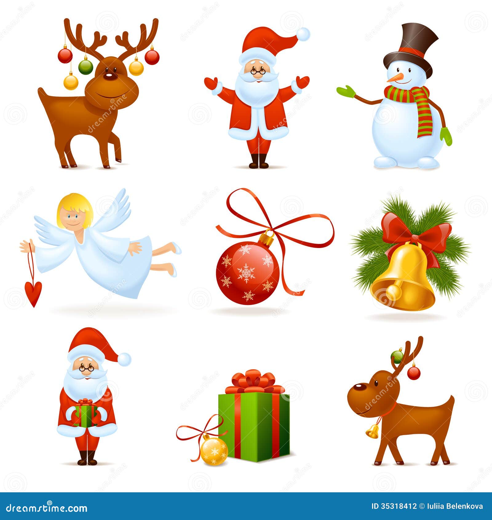Kerstmispictogrammen vector illustratie. Illustration of viering - 35318412
