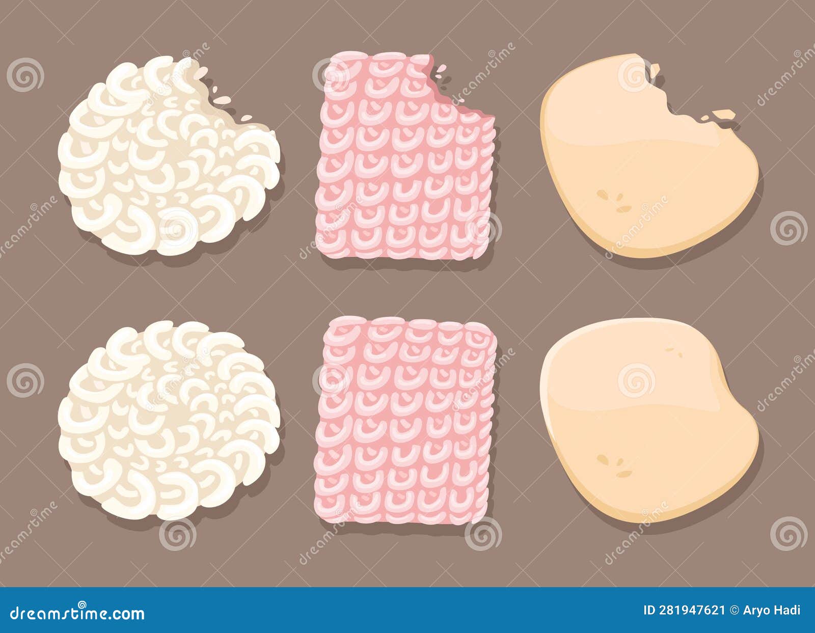 Kerupuk is Indonesian Crackers Symbol Set Cartoon Vector Stock Vector ...