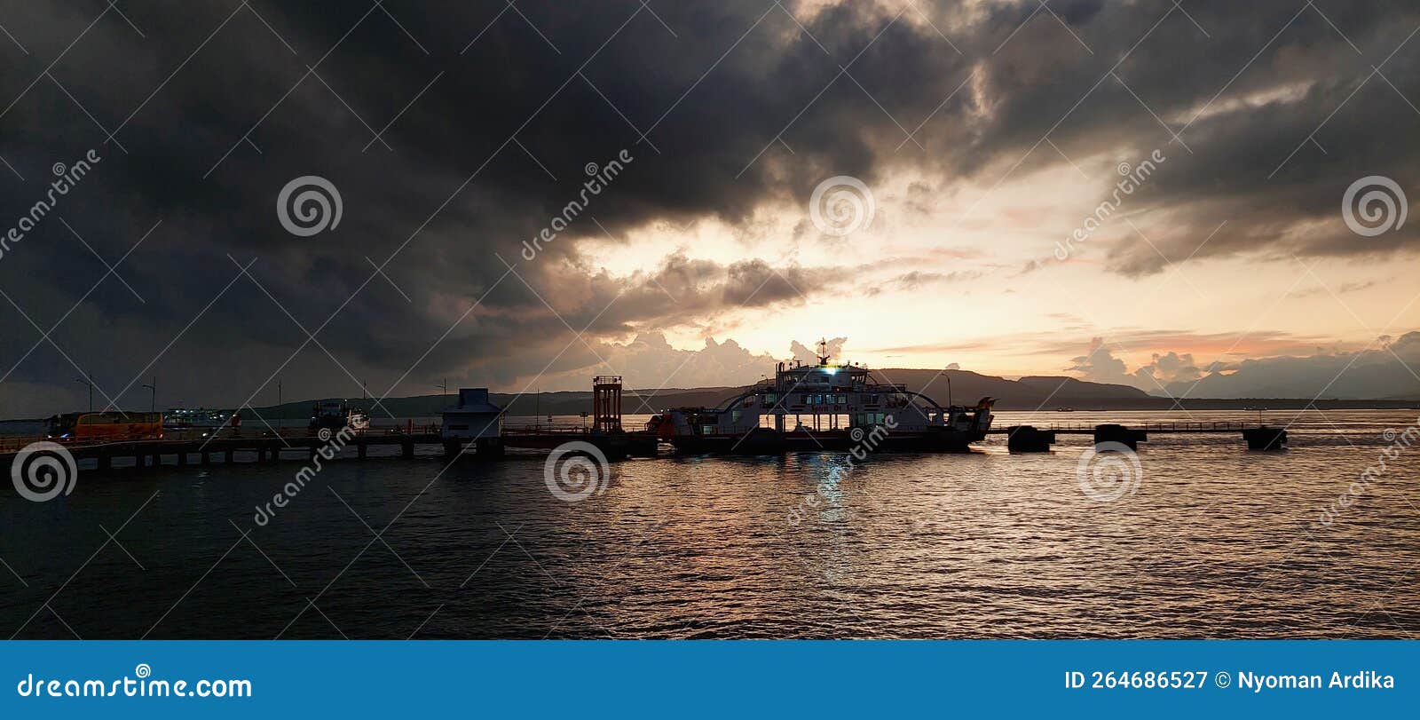 Ketapang Harbour Morning View Cloudy East Java Indonesia Go To Bali ...