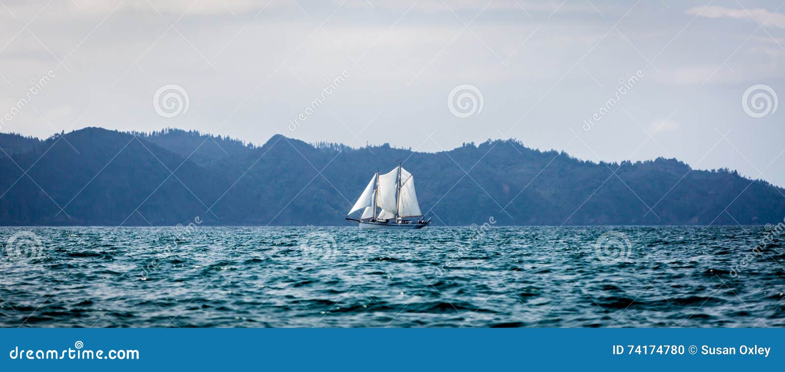Ketch Sailing Ship Under Full Sails Stock Photo - Image of coromandel ...