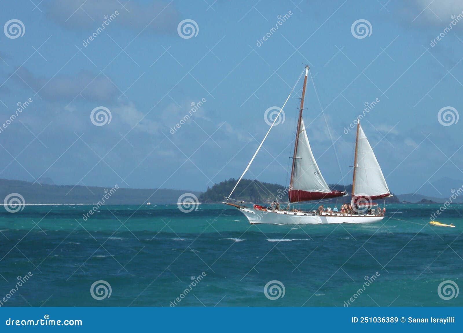 A Ketch Sailing in the Sunshine Stock Image - Image of tour, sailing ...